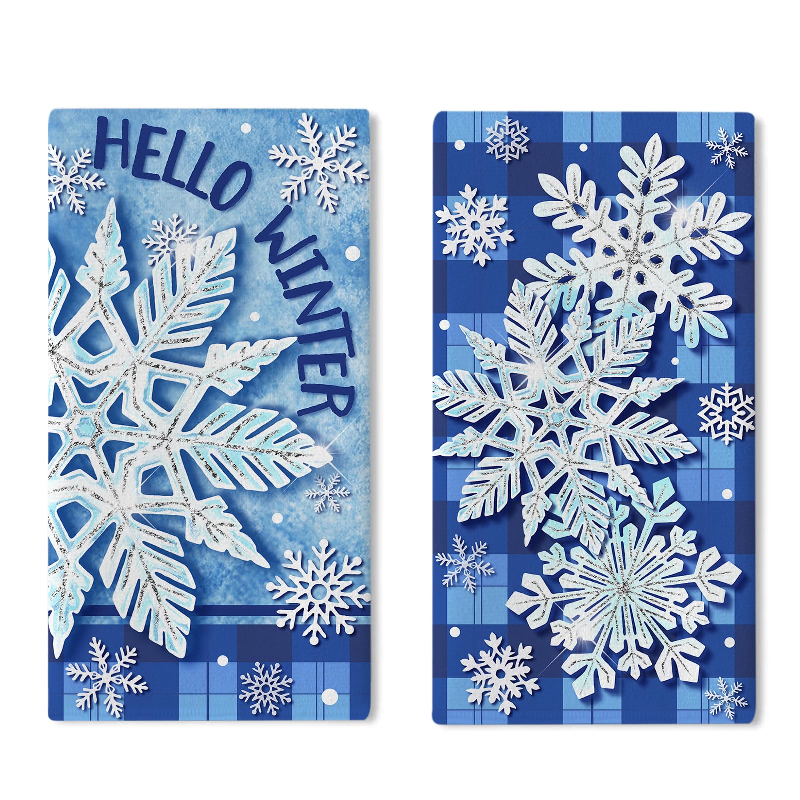 Amazon.com: Croar Hello Winter Snowflake Kitchen Dish Towels Set of 2 ...