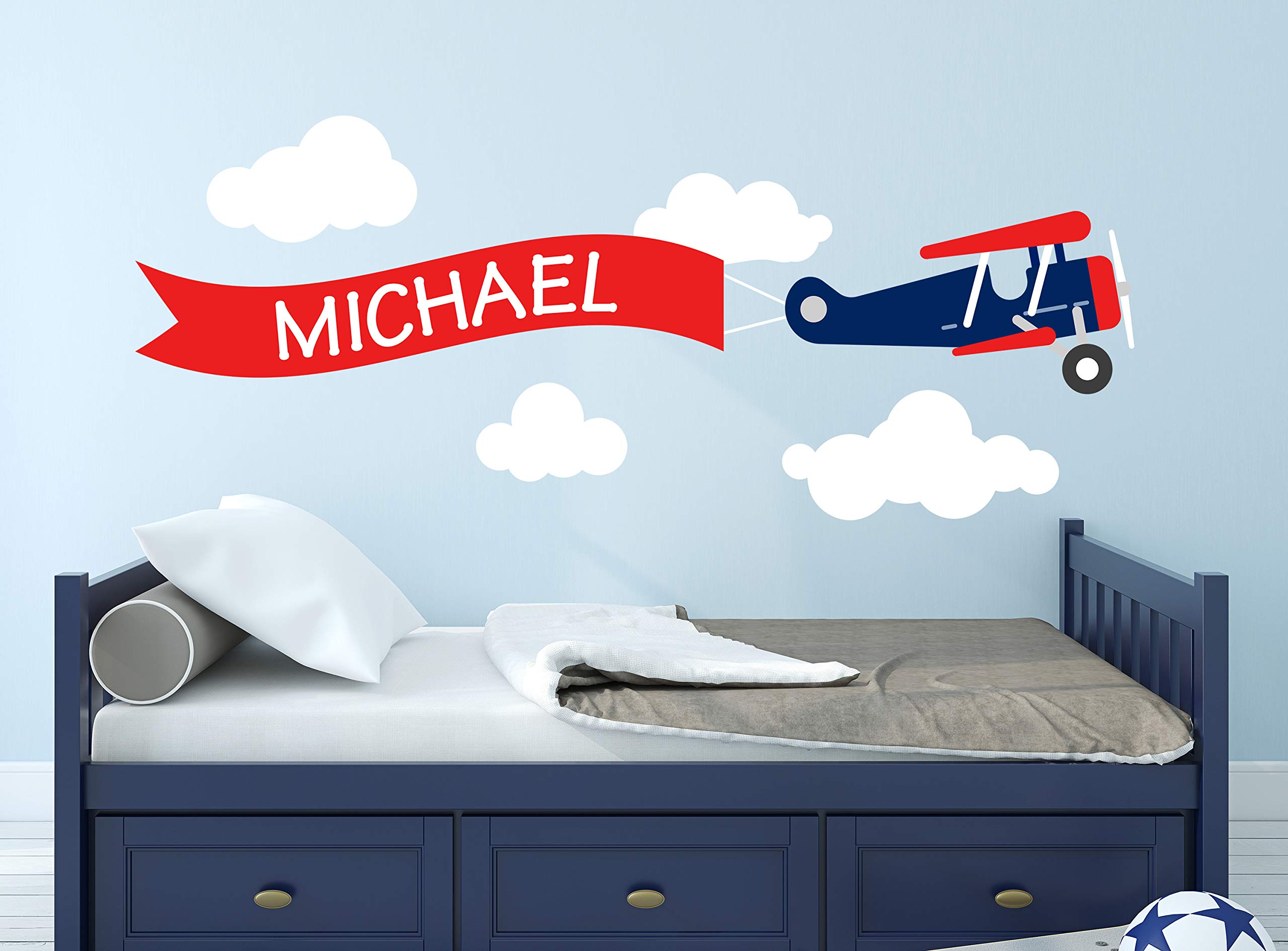 Snapklik.com : Airplane Name Wall Decal - Custom Airplane Wall Decal ...