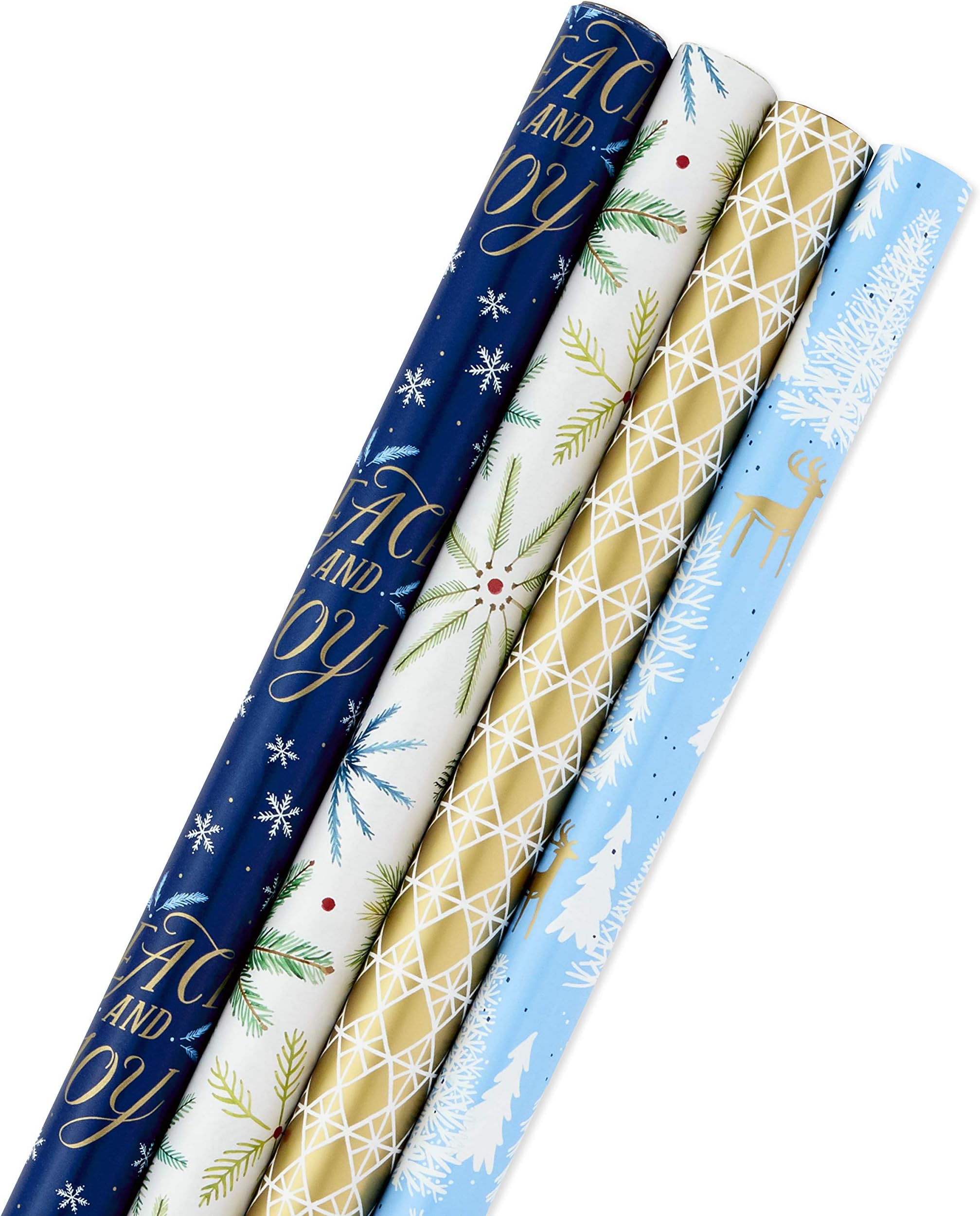 Amazon.com: Hallmark Holiday Wrapping Paper Bundle with Cut Lines on ...