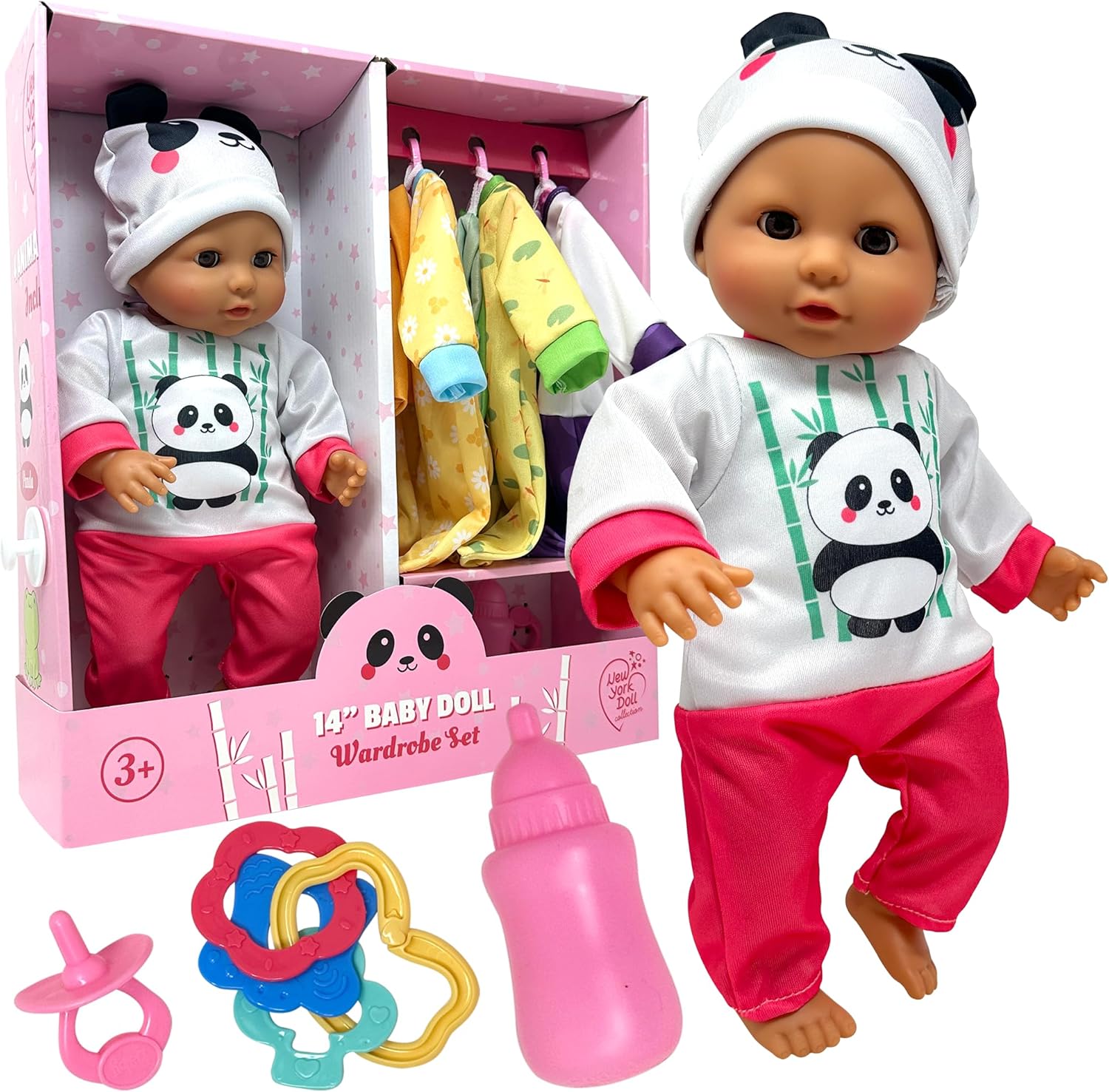 Amazon.com: Soft Body Baby Doll with Accessories & 4 Sets of Animal ...