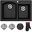 BLANCO, Anthracite 440179 DIAMOND SILGRANIT 60/40 Double Bowl ...