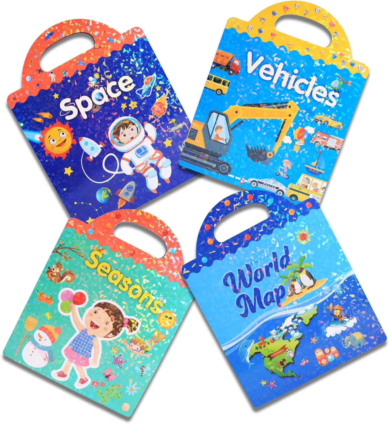 Amazon.com: GOONAVI 4 Sets Portable Travel Stickers Story Books ...