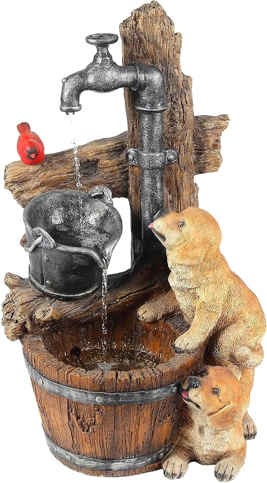 Amazon.com: LuxenHome Water Fountain Outdoor, 30" Rustic Outdoor Water ...