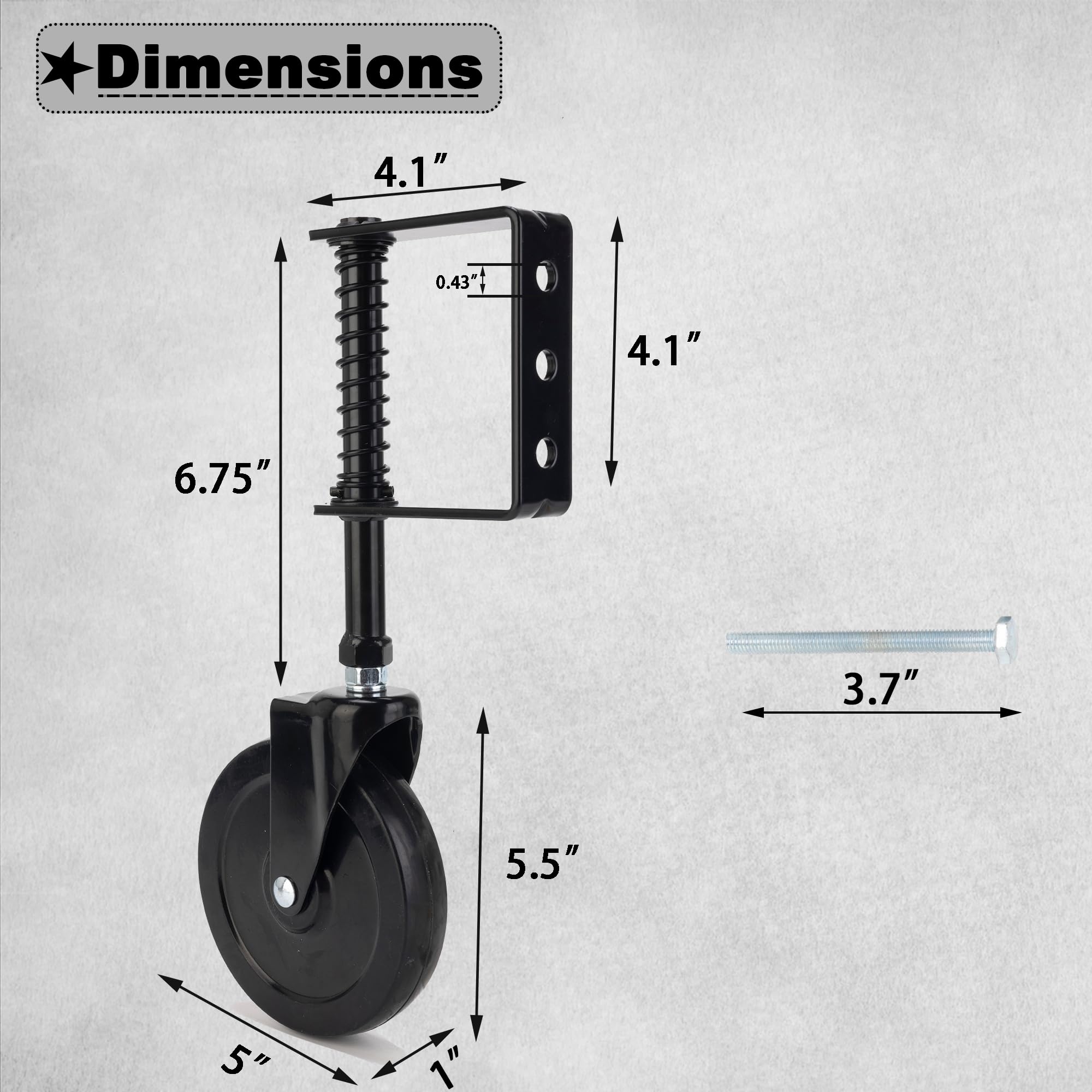 Snapklik.com : 5" Heavy Duty Gate Wheel For Metal Tube Gate, Adjustable ...