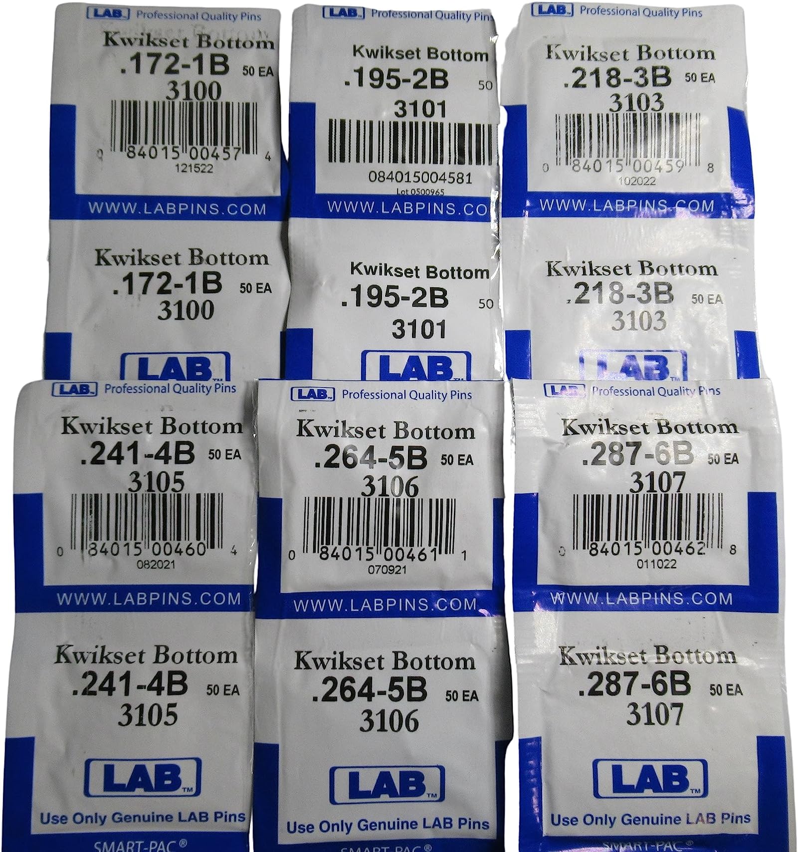 Amazon.com: Lab Security Brand Bottom Pin Set #1-6B Color Coded Pins ...