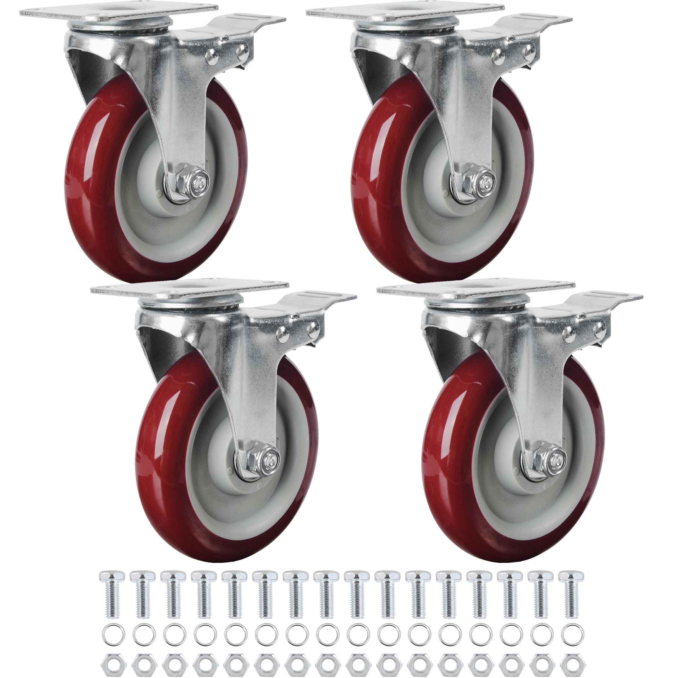 Snapklik.com : Finnhomy 5 Inch Casters Wheels Set Of 4 Heavy Duty Plate ...