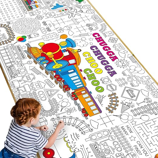 Amazon.com: Train Giant Coloring Poster Train Large Versatile Activity ...