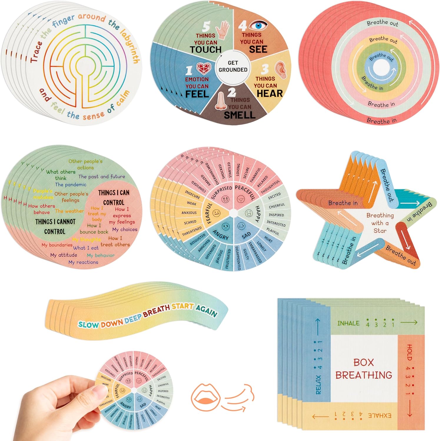 Amazon.com: H1vojoxo Breath Calm Anxiety Stickers - 48PCS Calm Strips ...