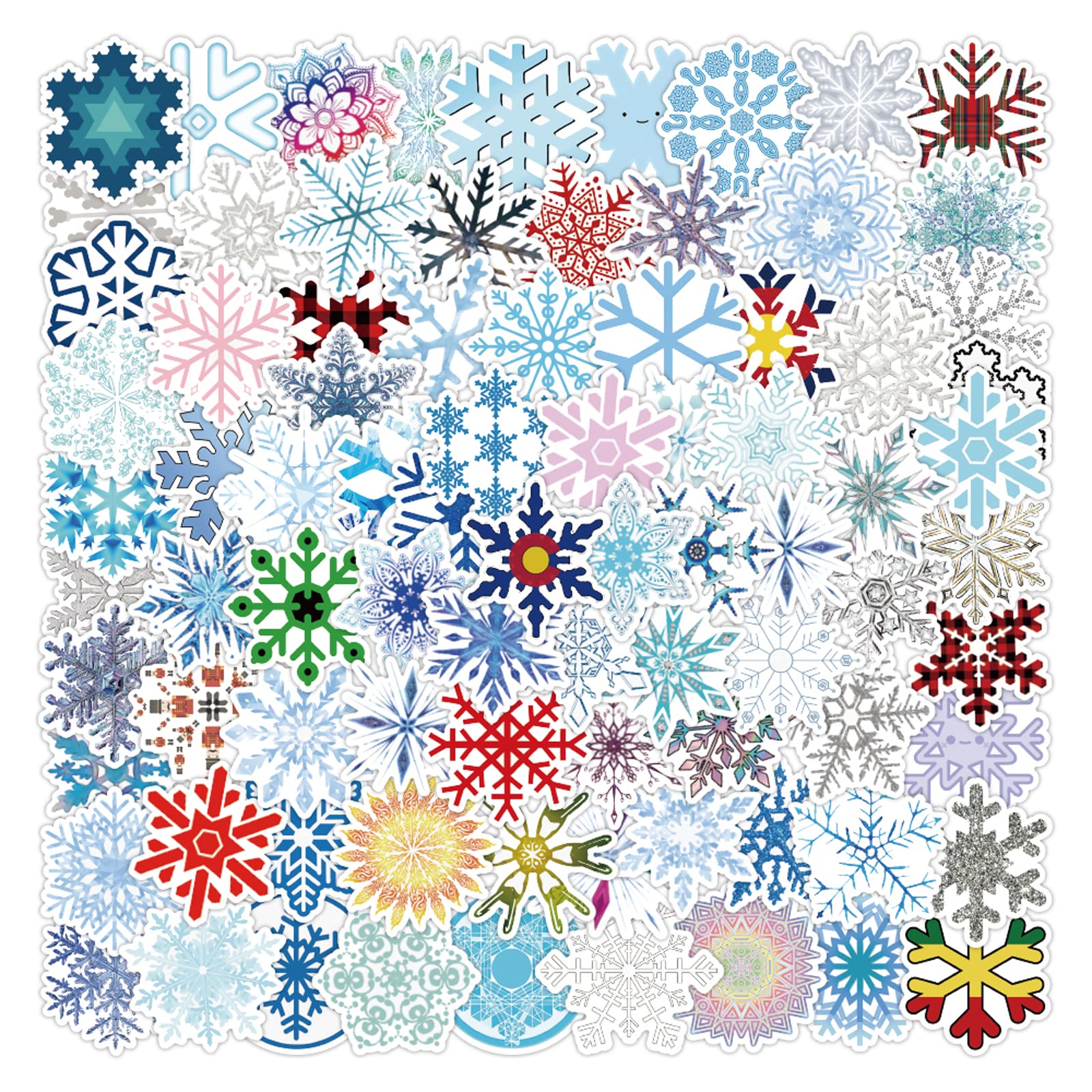 Amazon.com: 100Pcs Christmas Decorations Snowflake Stickers for ...