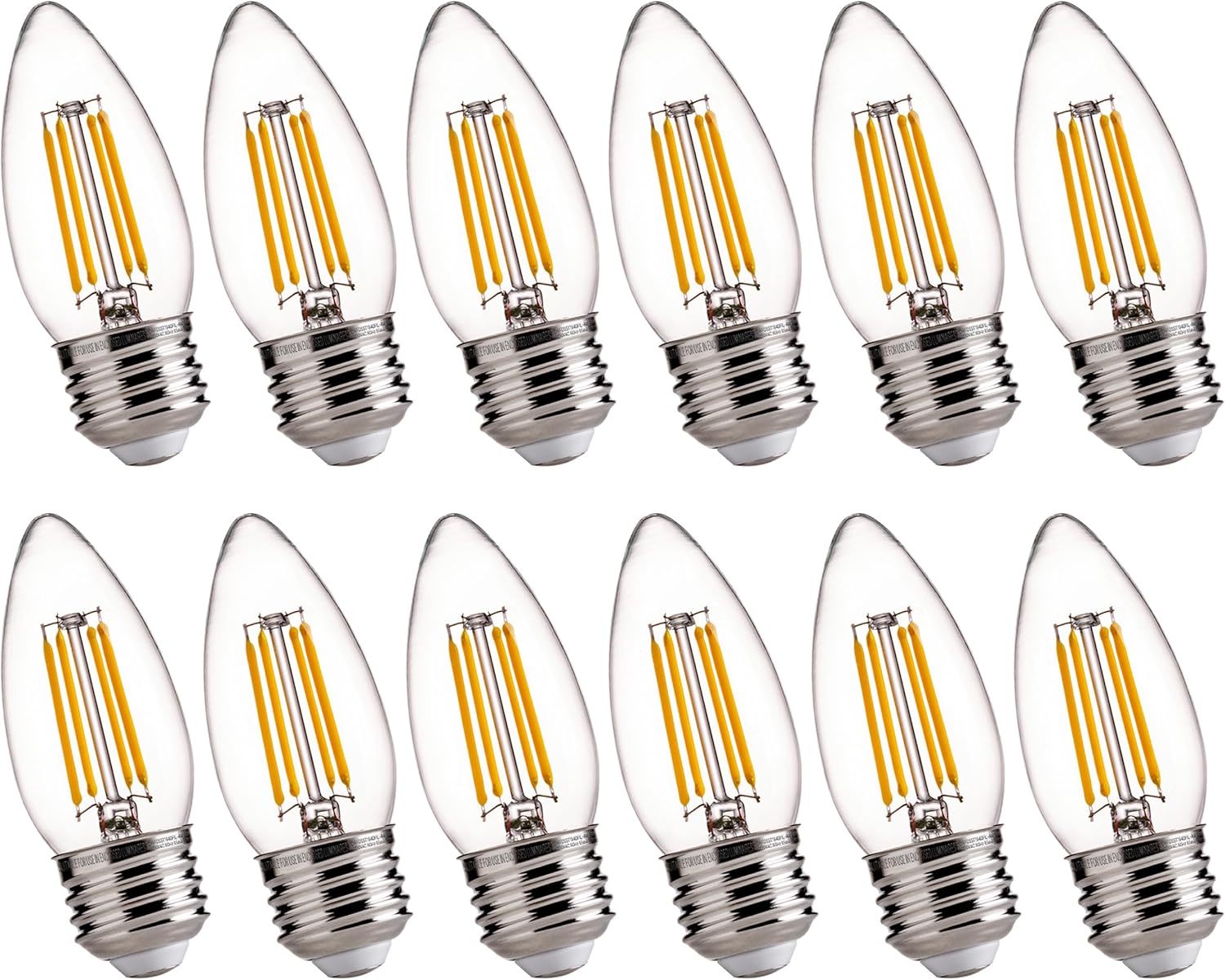 FLSNT 100W Equivalent LED Candelabra Bulbs, 800LM Dimmable LED ...