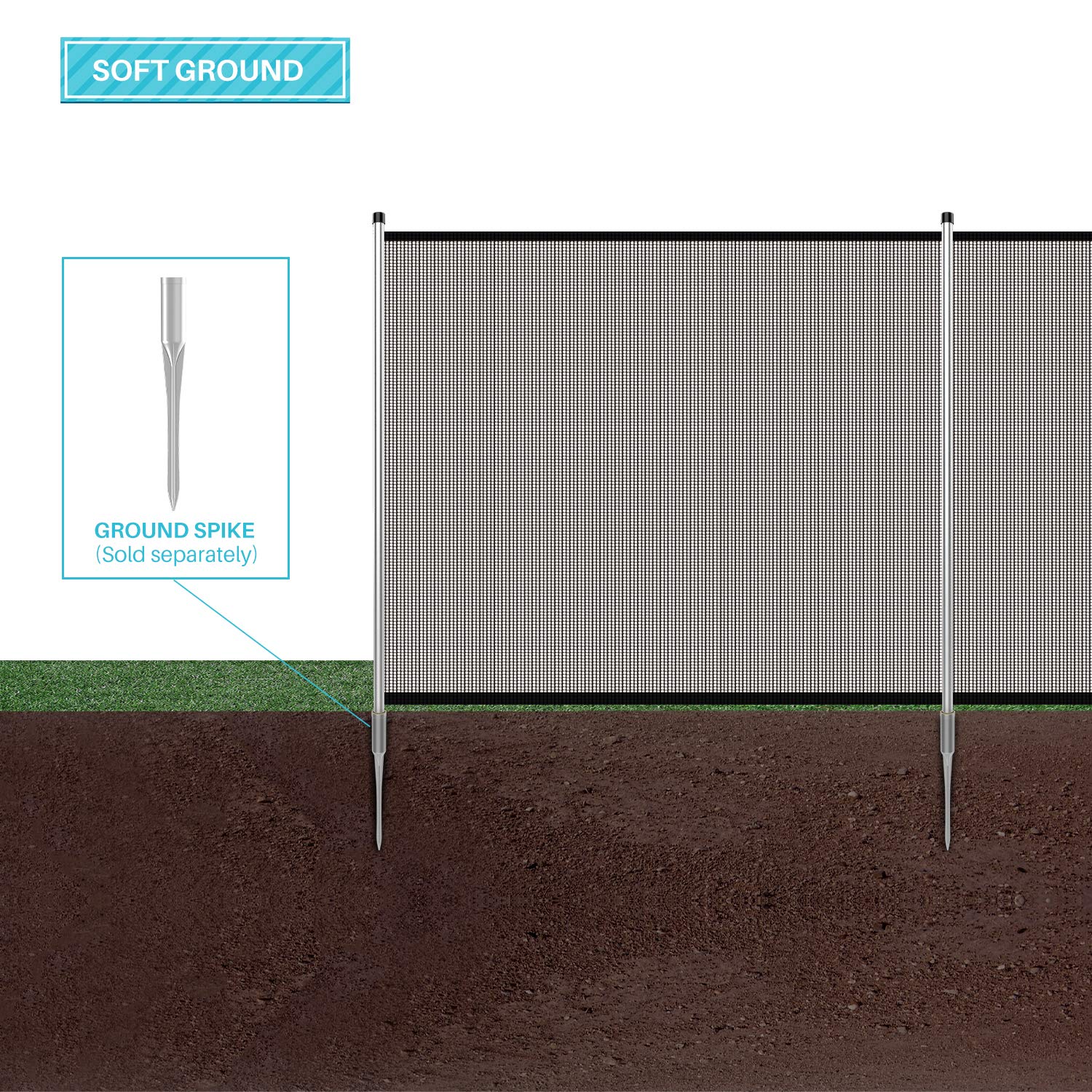 Snapklik.com : Coarbor 16X6 Removable Mesh Fence For Inground Above ...