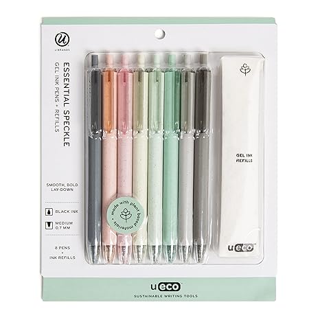 Amazon.com: U Brands U-eco Pastel Speckle Gel Click Pens, .7mm, Black ...
