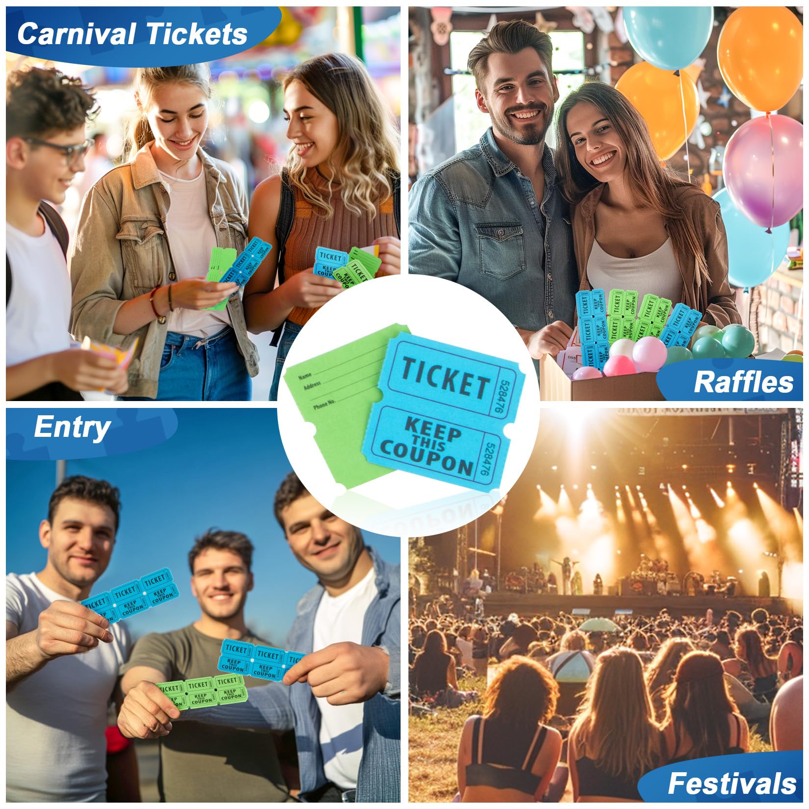 Snapklik.com : 800PCS Raffle Tickets Roll - 50/50 Double Raffle Tickets ...