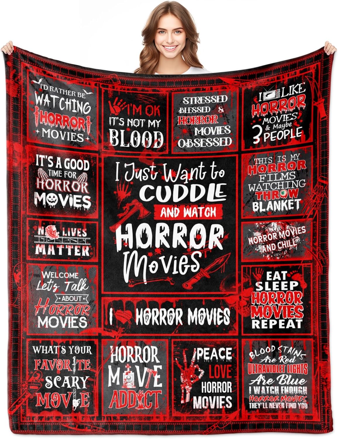 Amazon.com: LXCCLDOLAC Horror Movie Gifts, Horror Movie Blanket 50"x60 ...