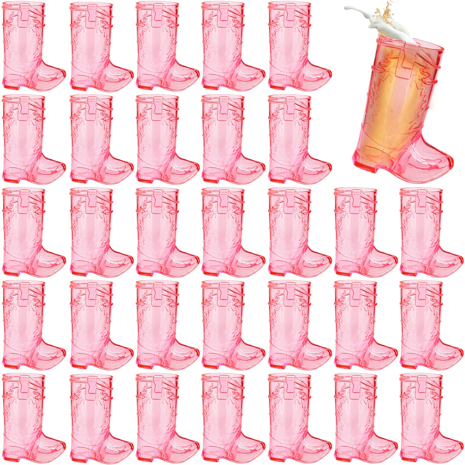 Amazon.com | 30 Pcs Cowboy Boot Shot Glasses,1 Oz Plastic Western ...