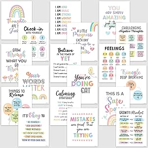 Decorably 18 Mental Health Posters for Classroom, 8x10in Matte ...