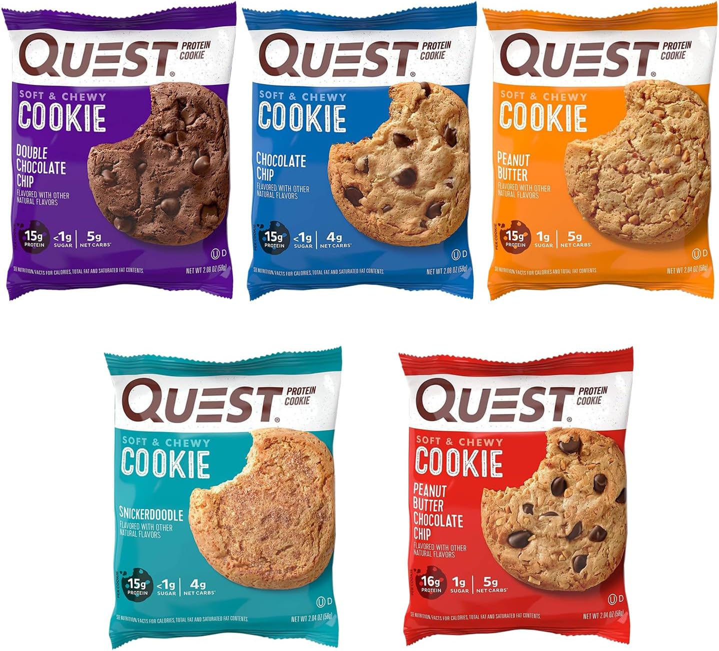 Amazon.com: Kozy Home Quest Protein Cookie Variety Pack - 5 Quest ...