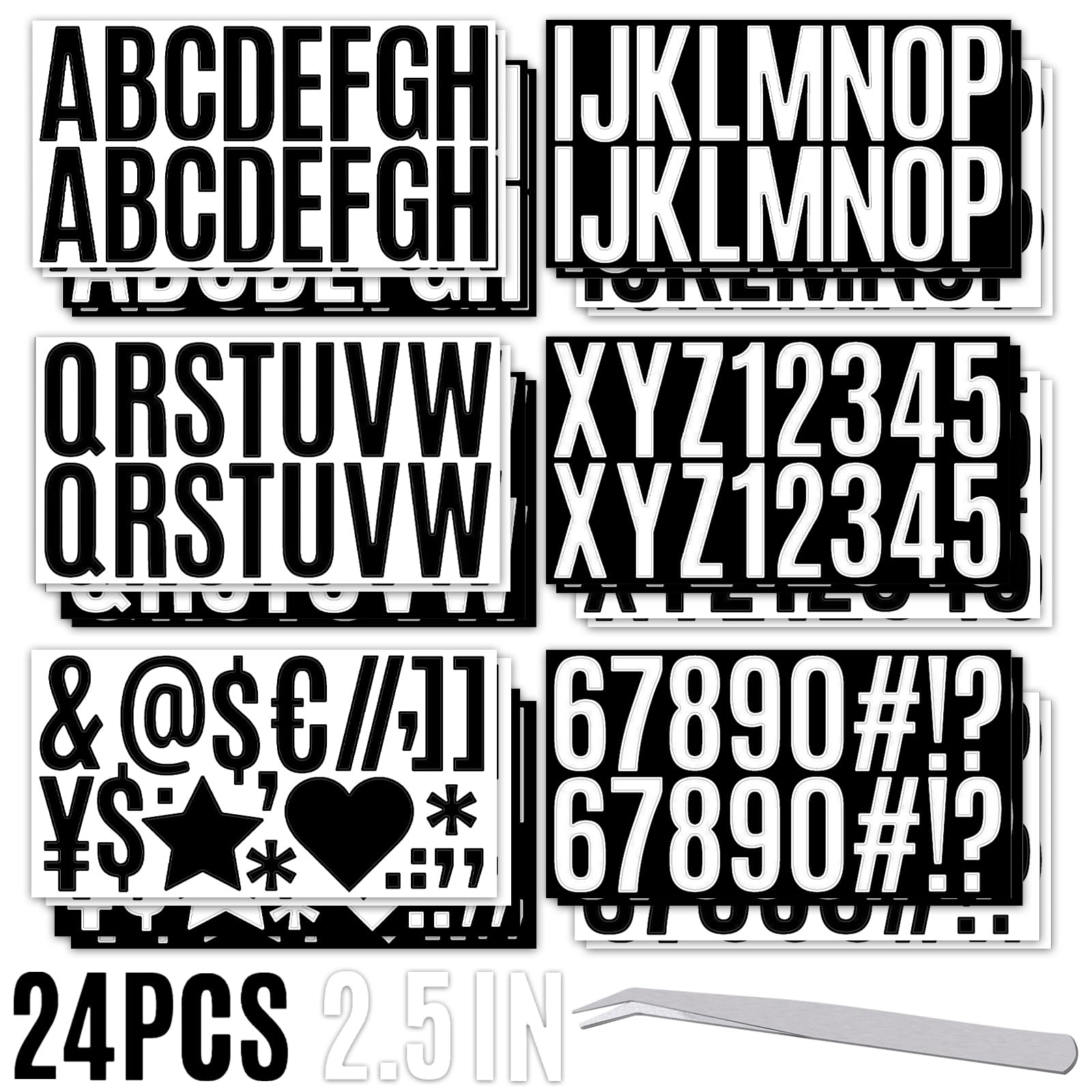 4 Inch Letters 24 Sheets Letter Stickers Mailbox Numbers 3 Inch Vinyl ...