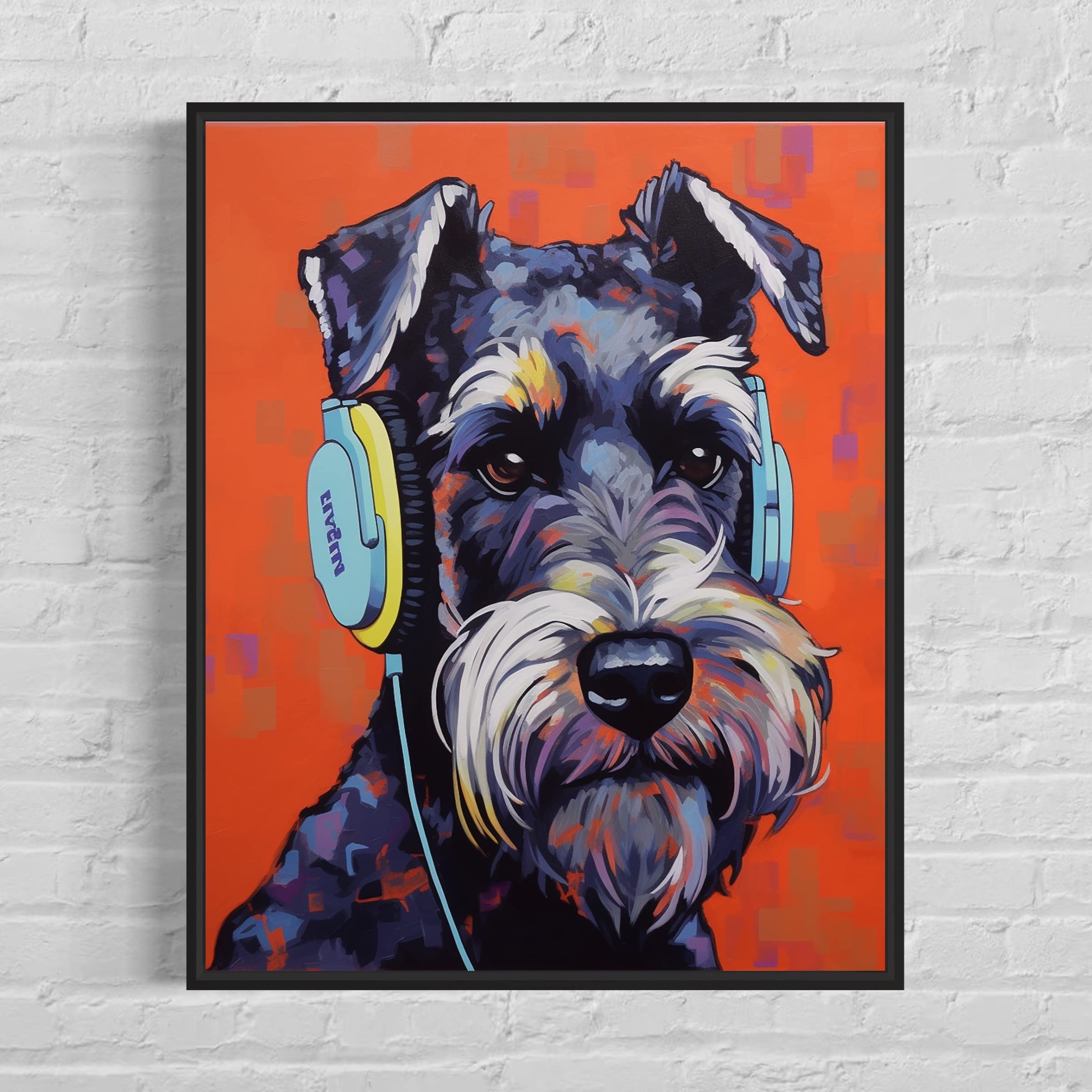 Amazon.com: Schnauzer Art Print Poster, Schnauzer Wall Art Painting ...