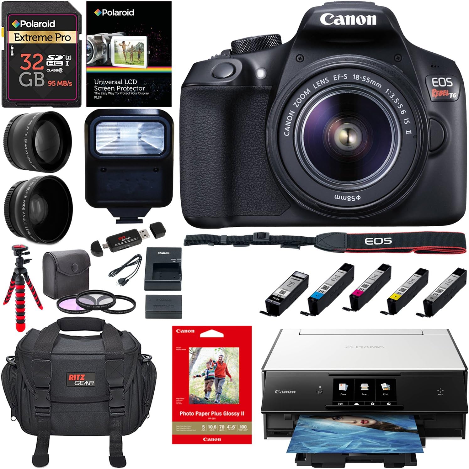 Amazon.com : Canon EOS Rebel T6 Digital SLR Camera Kit, EF-S 18-55mm f ...