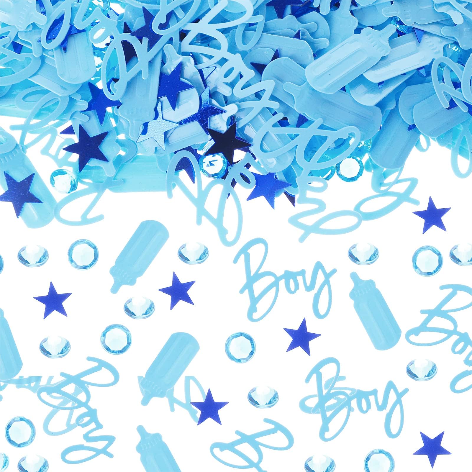 Amazon.com: Light Blue Foil Metallic Round Table Confetti Decor Under ...