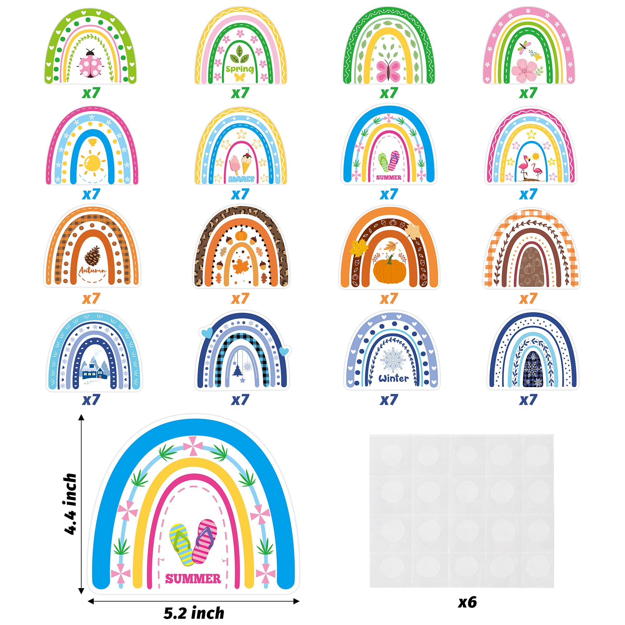 Snapklik.com : Spring Boho Rainbow Cutouts - 112PCS Seasonal Rainbow ...