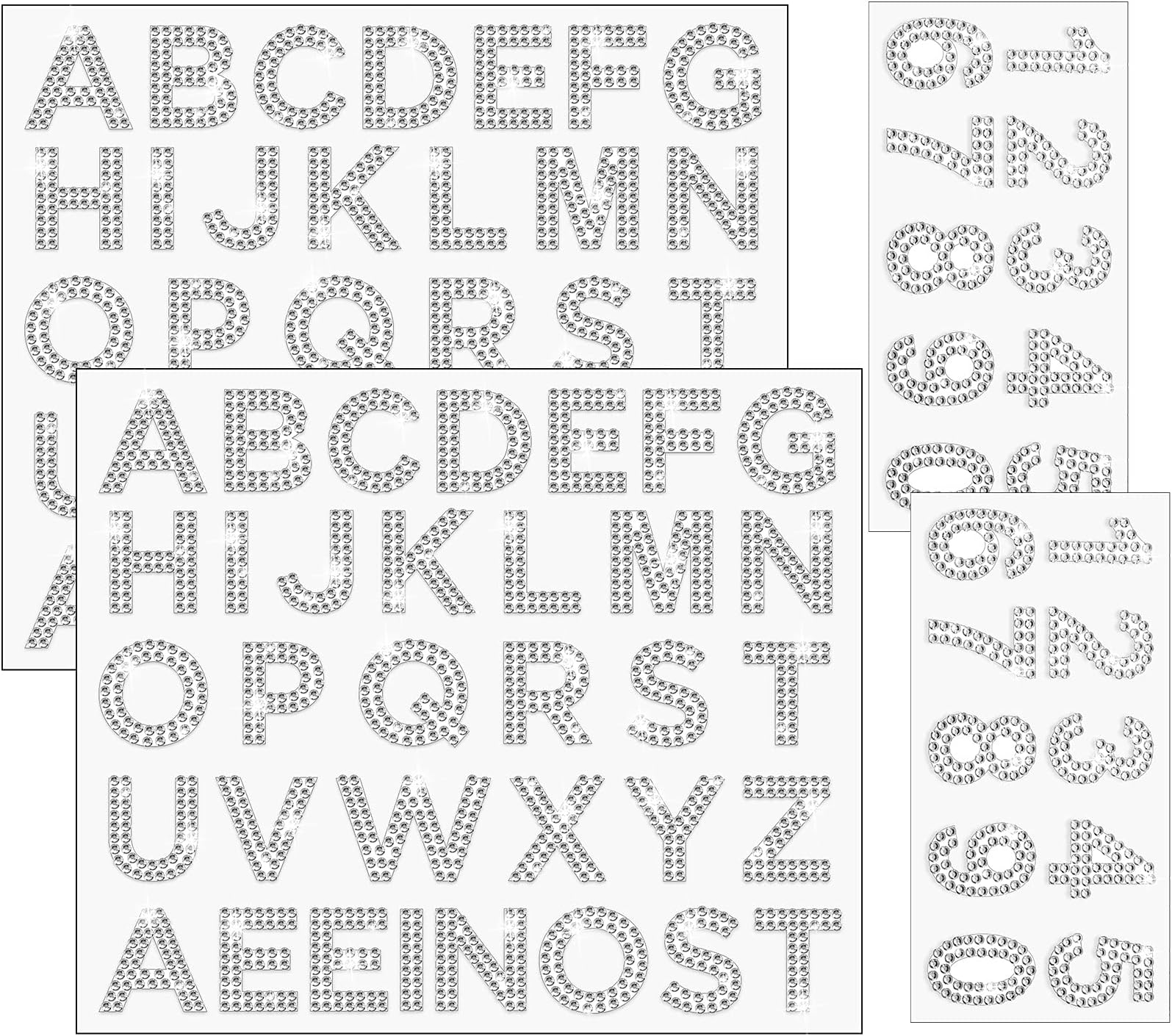Amazon.com: 495 Pieces Glitter Alphabet Stickers, 9 Sheets 0.6" A-Z ...