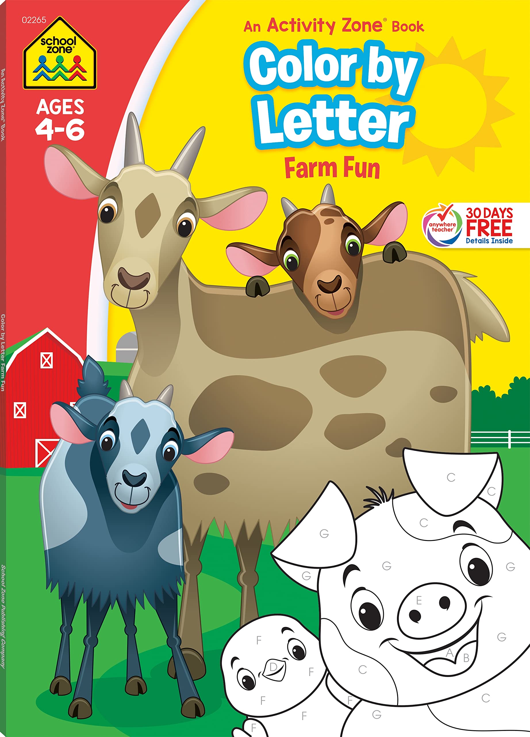 Buy School Zone - Color By Letter Farm Fun Workbook - 64 Pages, Ages 4 ...