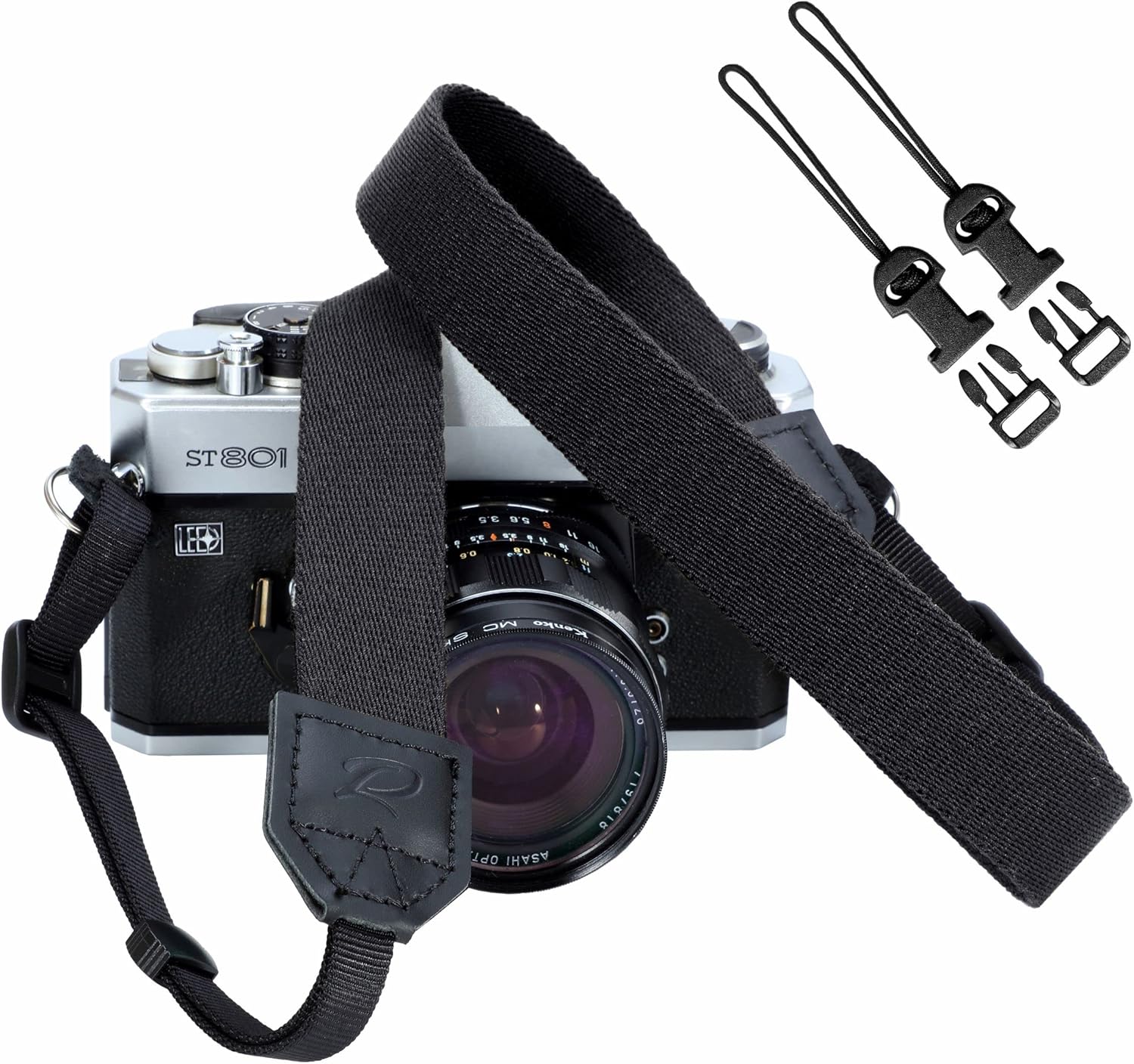 Amazon.com : Padwa Lifestyle Black Camera Strap - 1" Pure Cotton ...