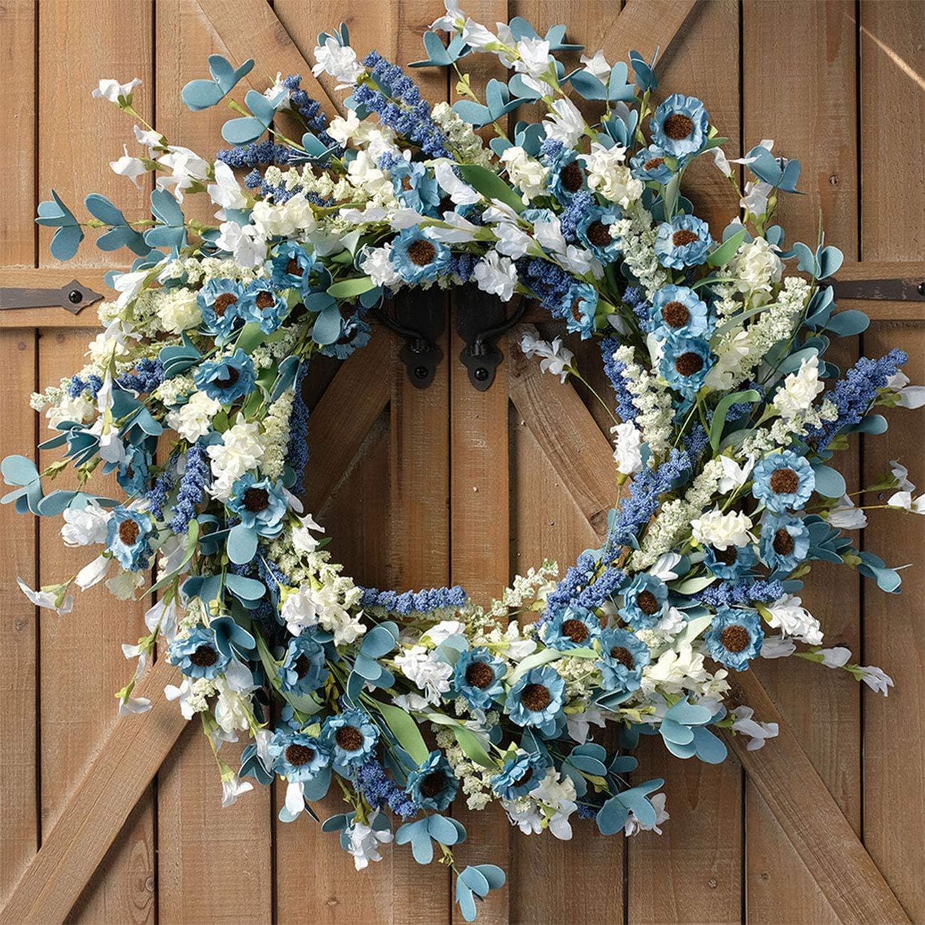 Amazon.com: Feidet Fall Wreath for Front Door, 16 inch Artificial Daisy ...