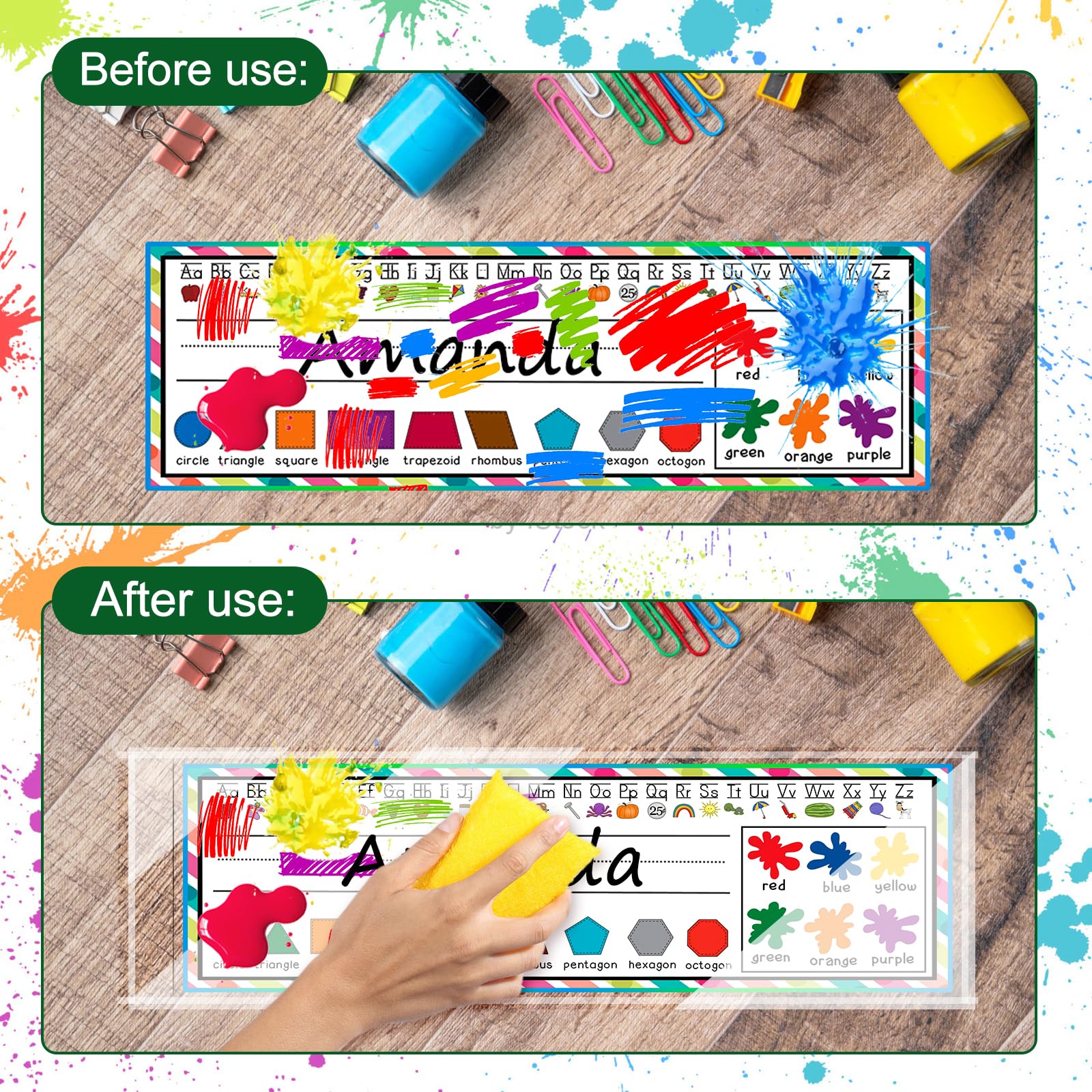 Snapklik.com : 40 PCS Nameplate Pocket, 18.5" X 4.9" Self Adhesive Desk ...