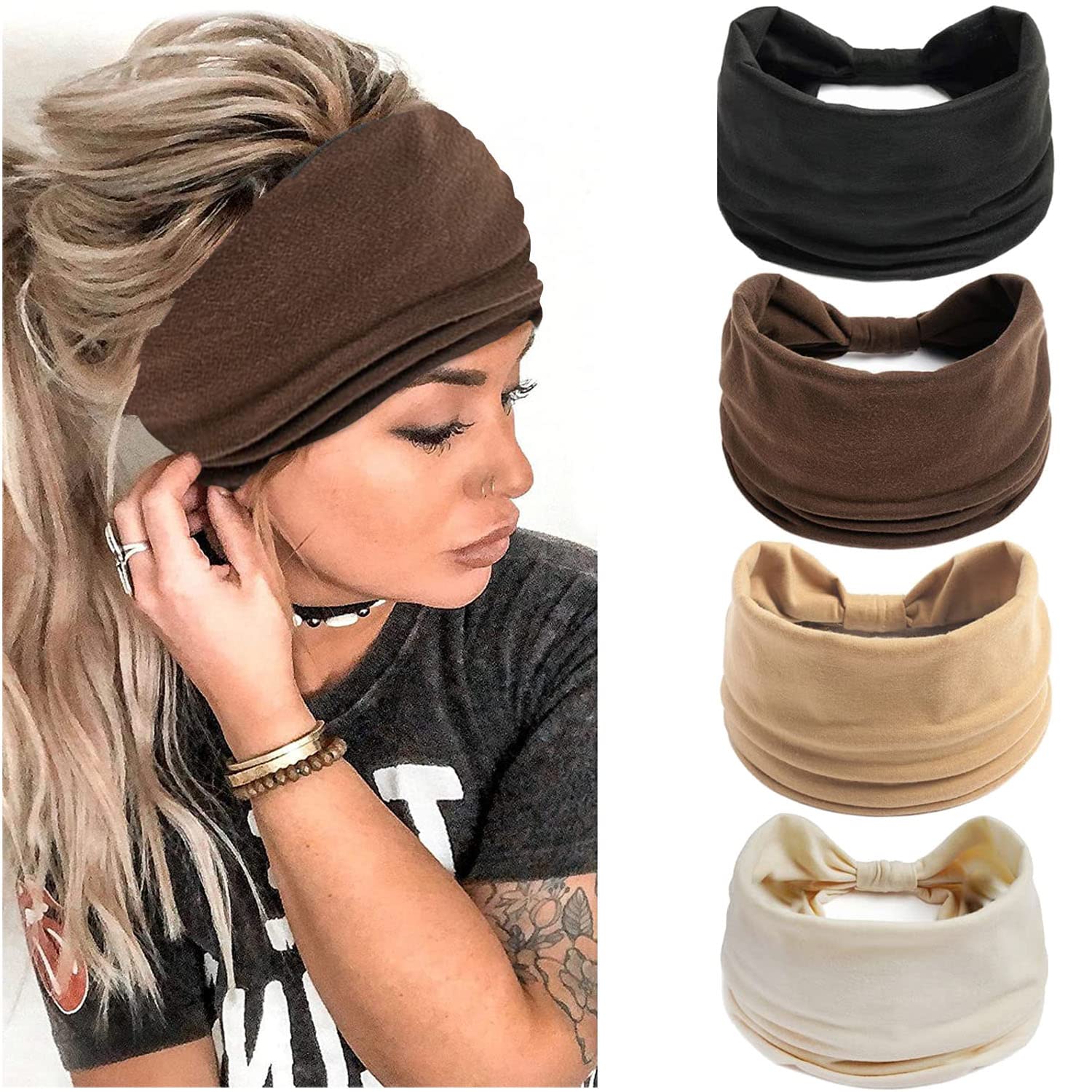 Amazon.com : Achieer Headbands for Women,4 Pack Fashion Ladies Wide ...