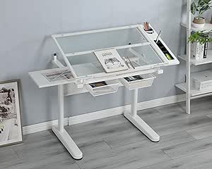 Amazon.com: neolun Hand Crank Adjustable Drafting Table with Stool for ...