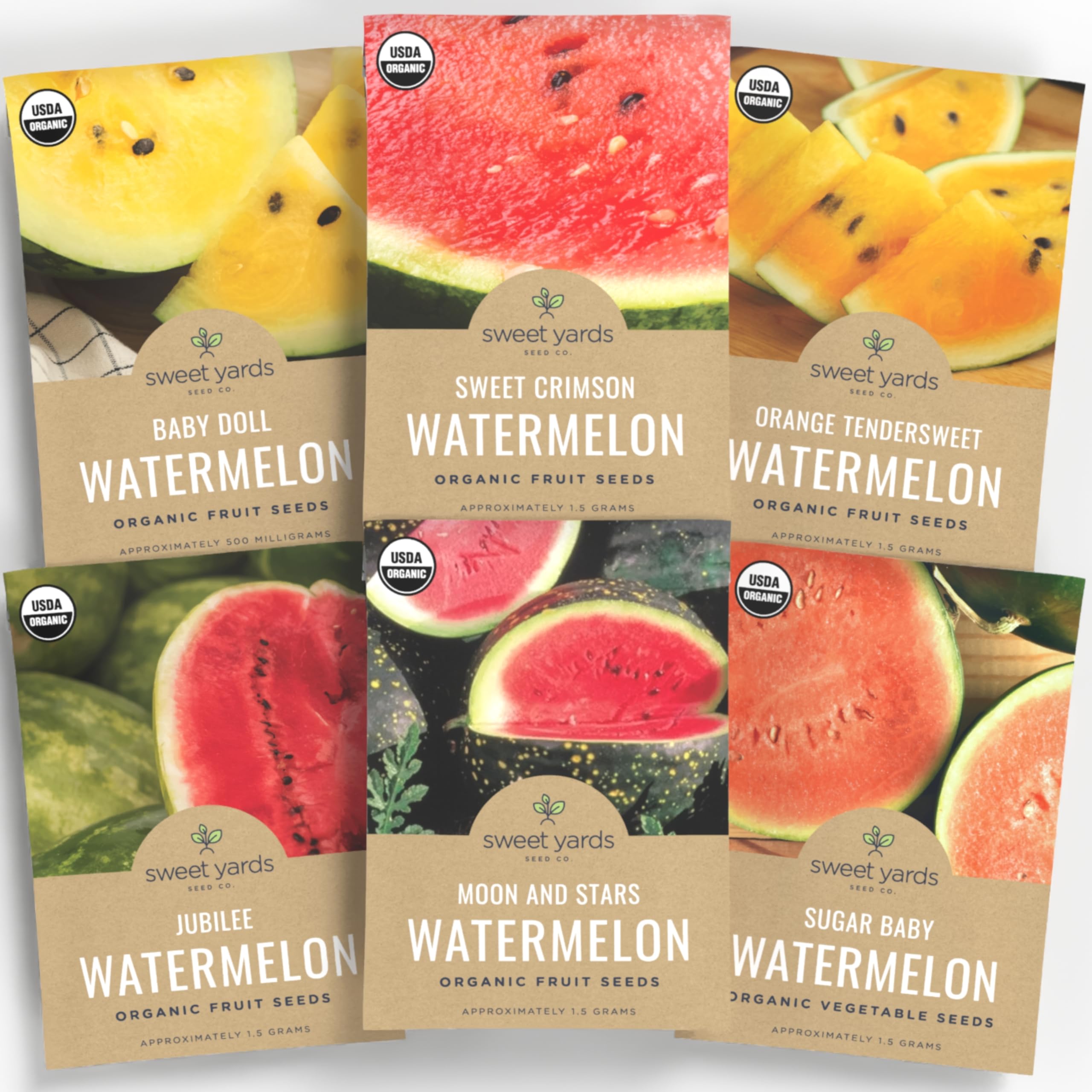 Amazon.com : Organic Watermelon Seeds Variety Pack - 6 Individual Packs ...