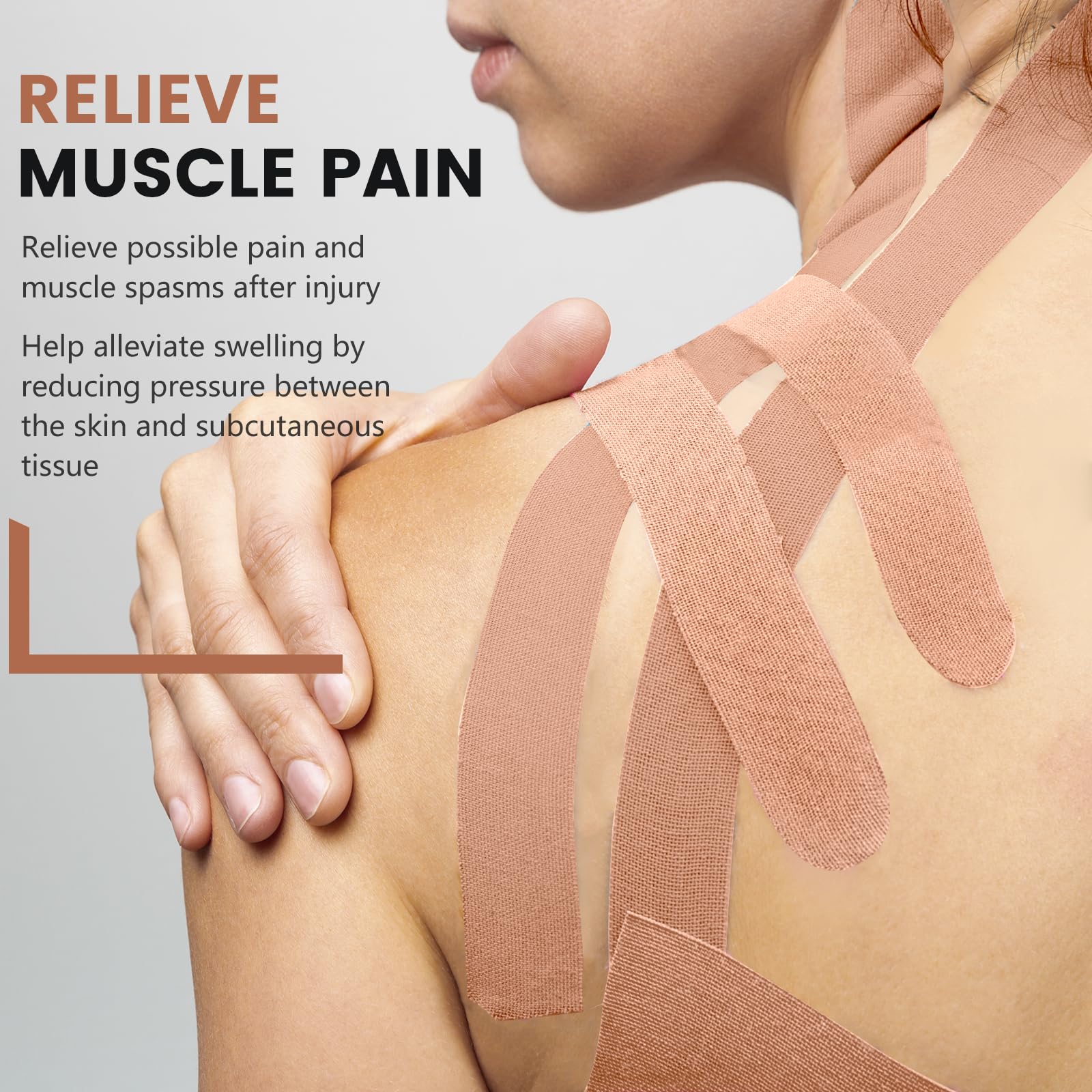 Snapklik.com : 5 Rolls Waterproof Kinesiology Tape, 2 Inch X 16.4 Feet ...