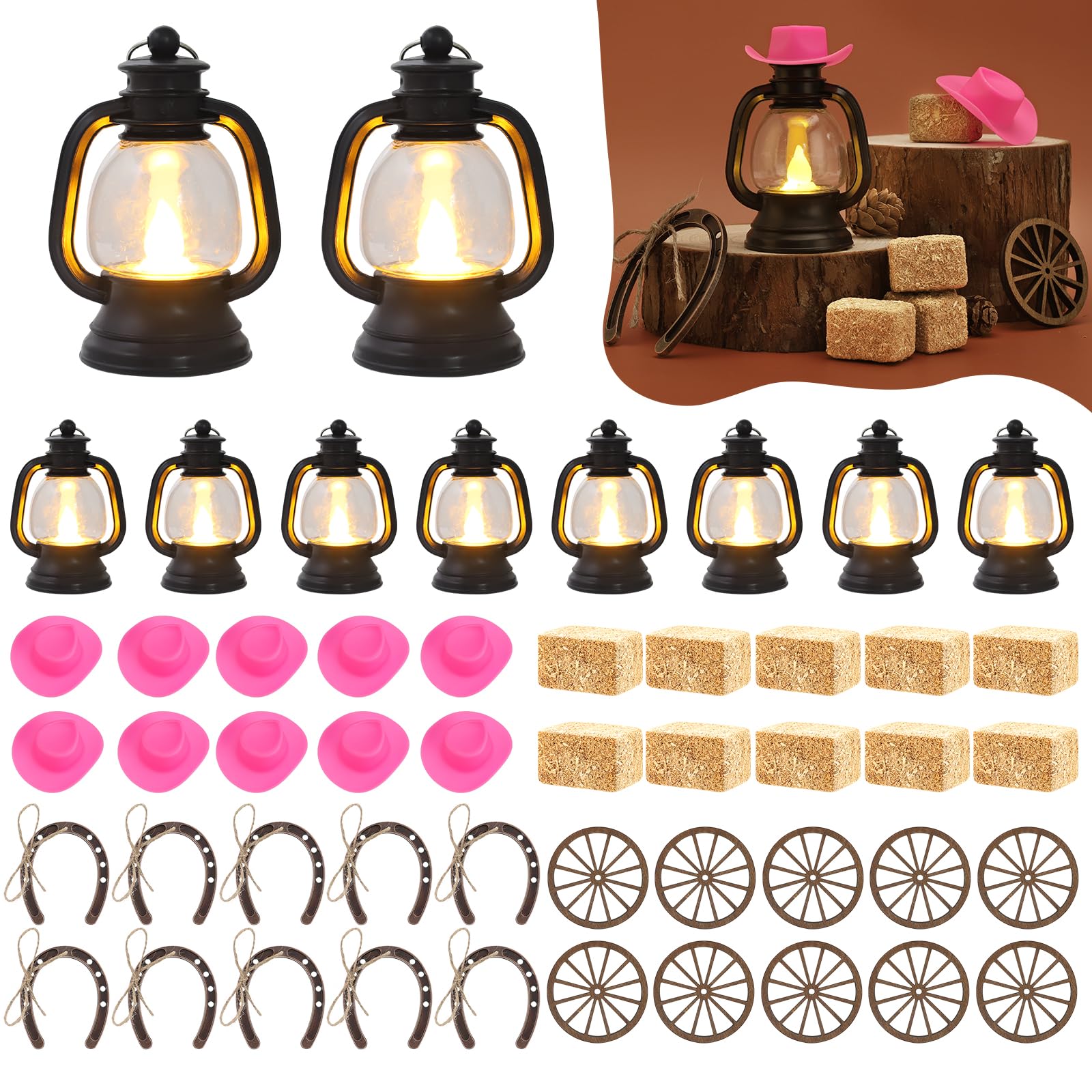 Amazon.com: 50 Pieces Western Theme Party Centerpiece Cowboy Party ...