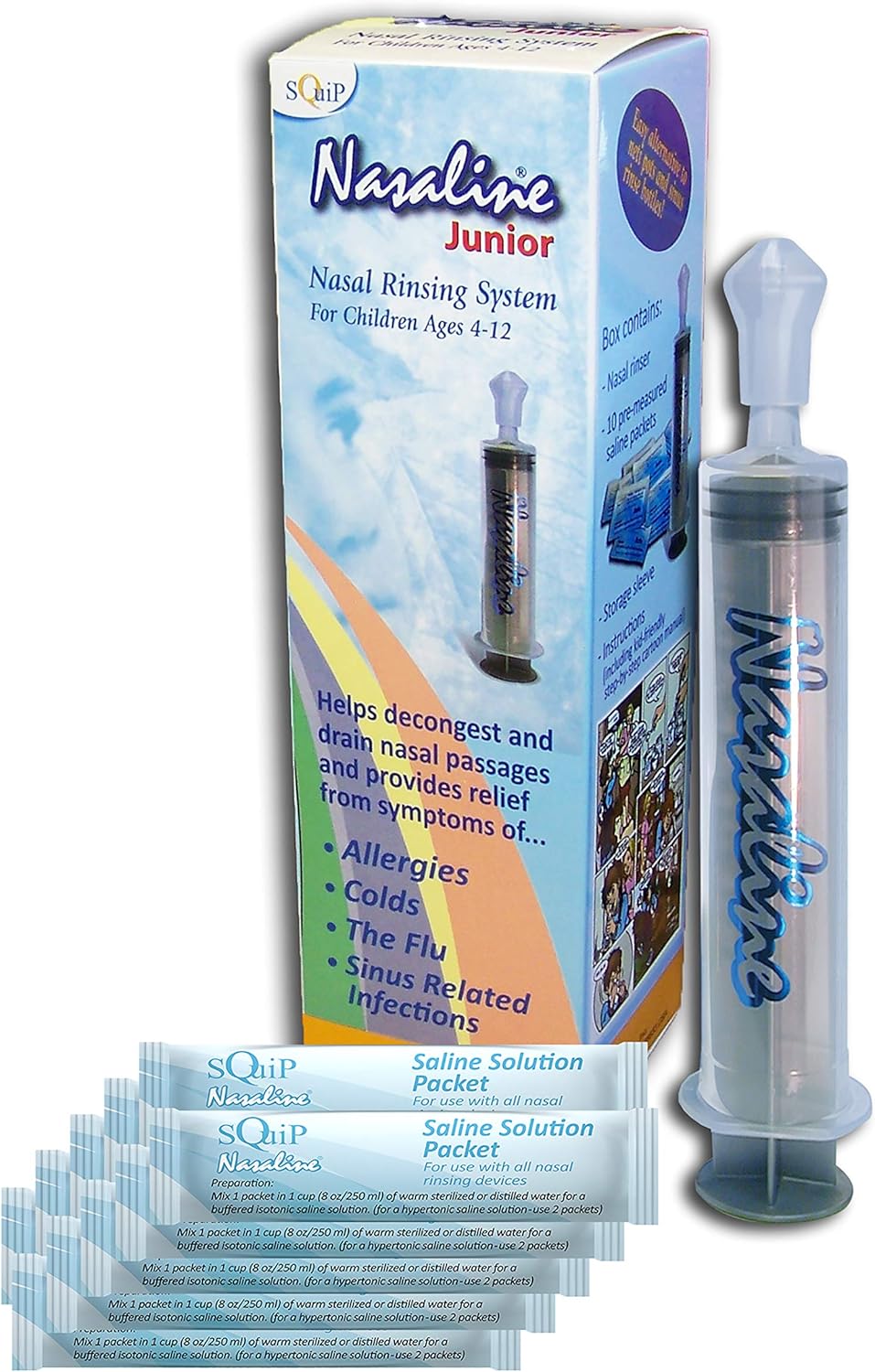 Buy Squip Nasaline Junior Nasal Rinsing System, 3.1 Fl Oz (Pack of 1 ...