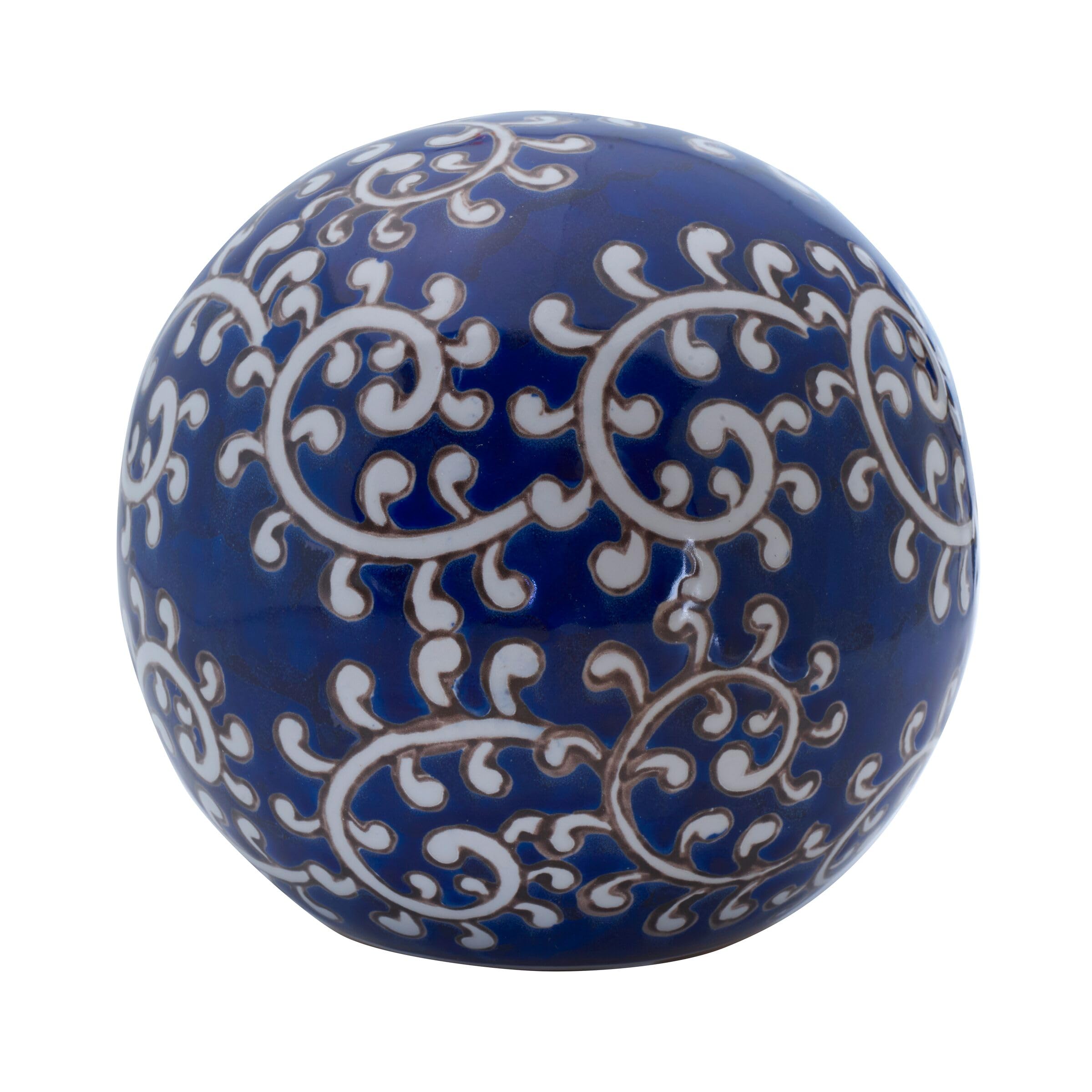 Amazon.com: Mikasa Blue and White Swirl Ceramic Decorative Sphere
