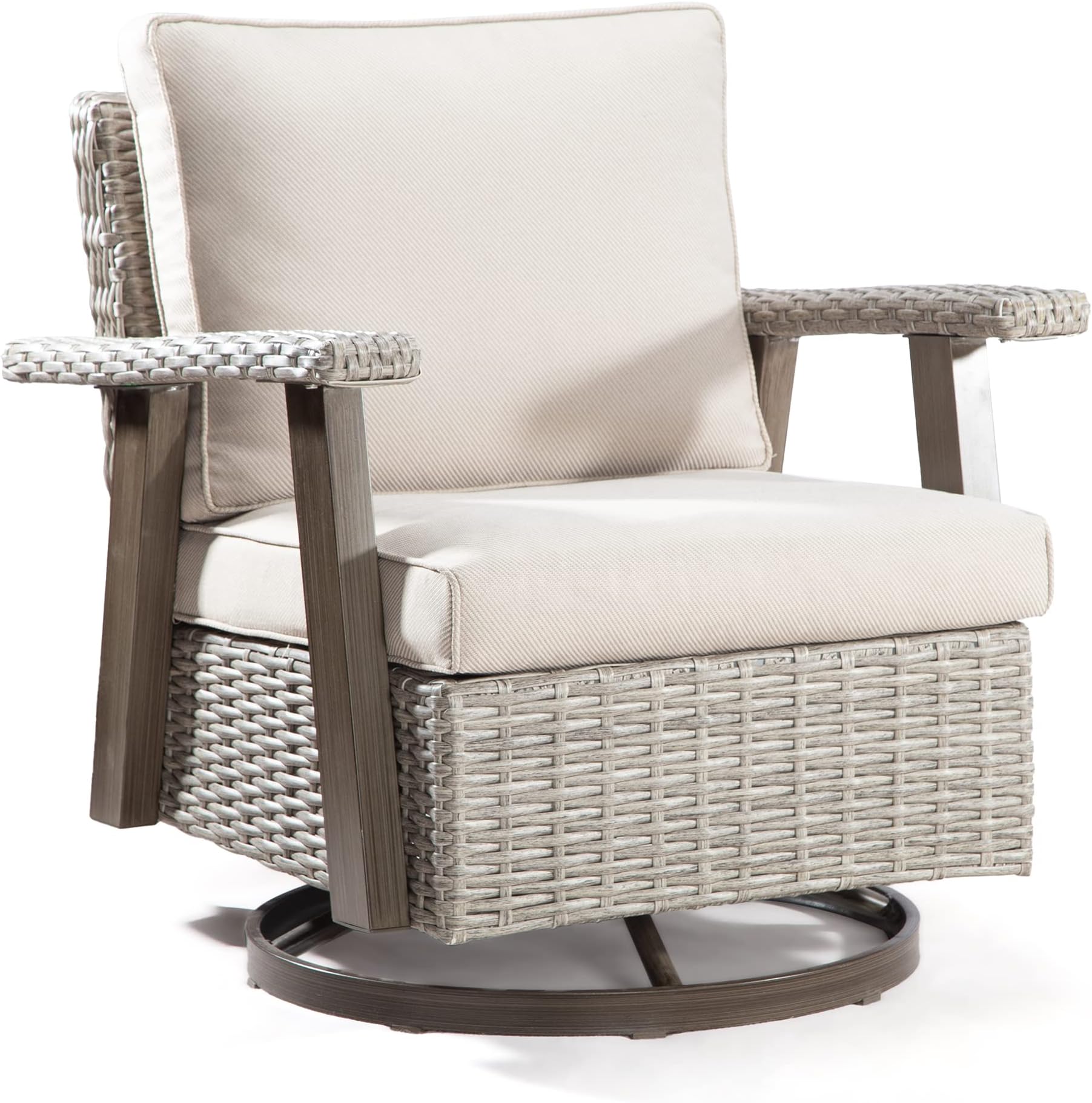 Amazon.com: MeetLeisure Outdoor Swivel Rocker Patio Chair - 360 Degree ...