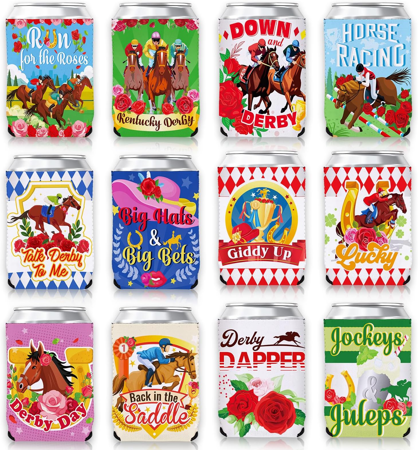 Amazon.com: Newtay 12 Pcs Horse Derby Beverage Coolers Talk Derby to Me ...
