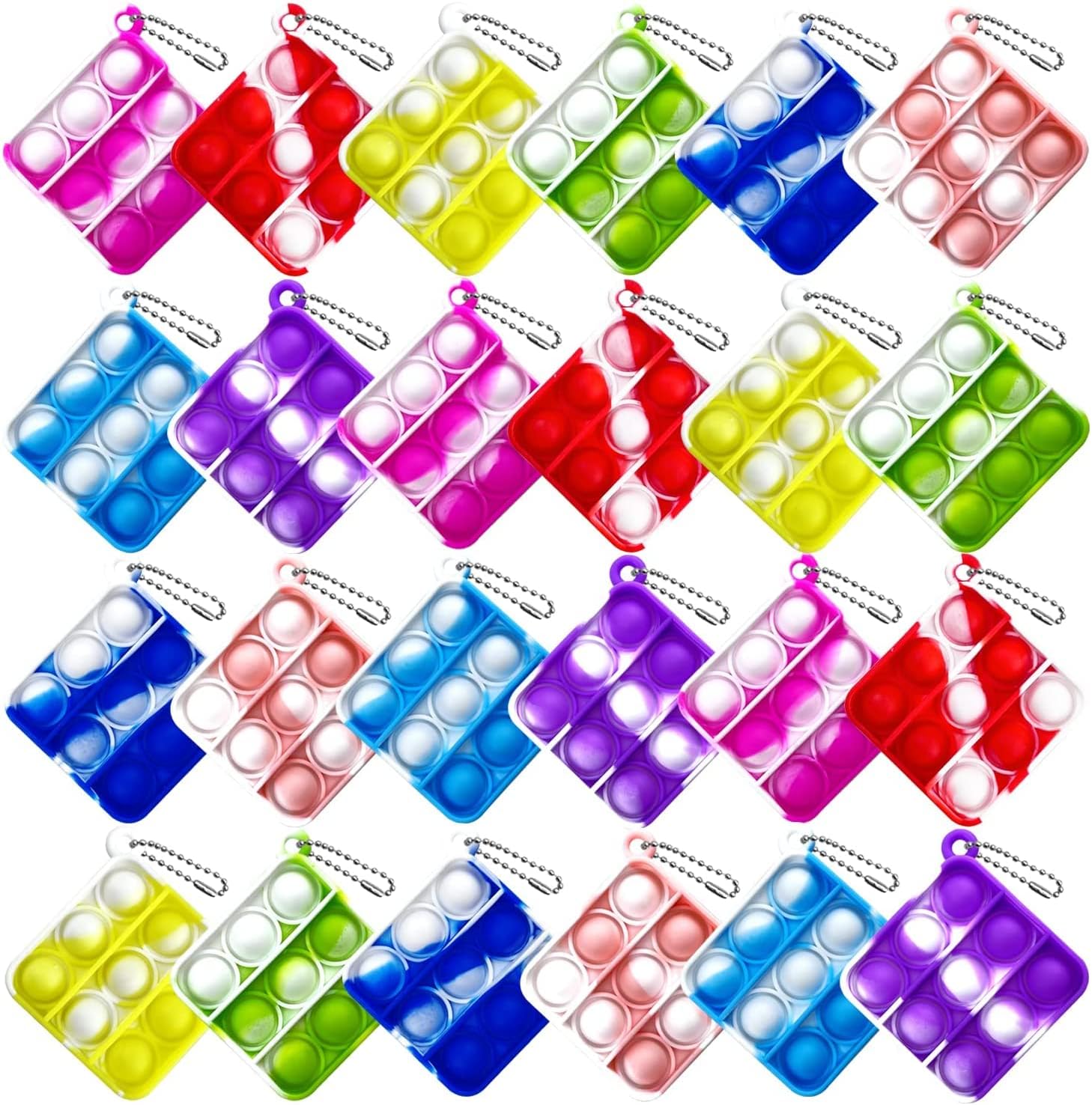 Amazon.com: 8 Mini Pop Keychain Fidget Sensory Toys, Mini Pop Bulk ...