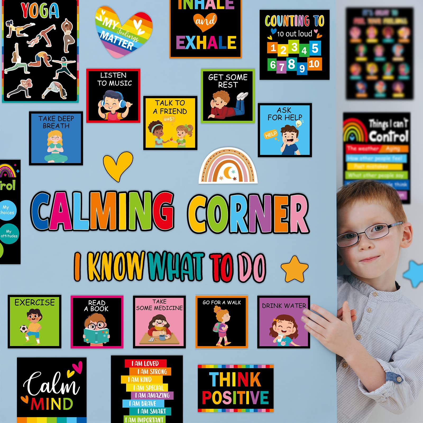 Snapklik.com : Chalkboard Calming Corner Classroom Bulletin Board Set ...