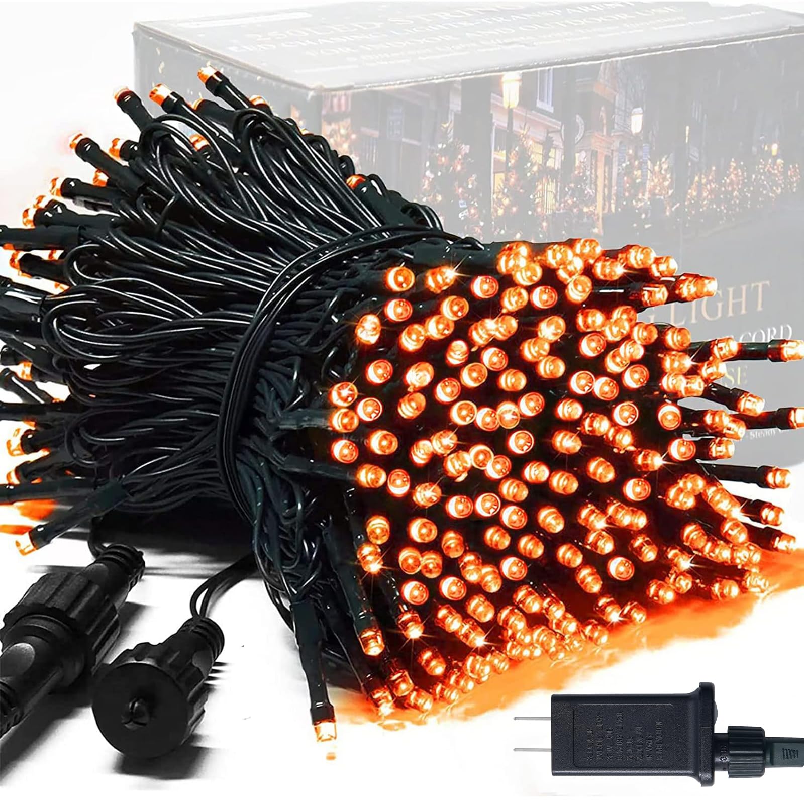 JMEXSUSS 250 LED Orange String Lights, 91.5ft Orange Christmas Lights ...