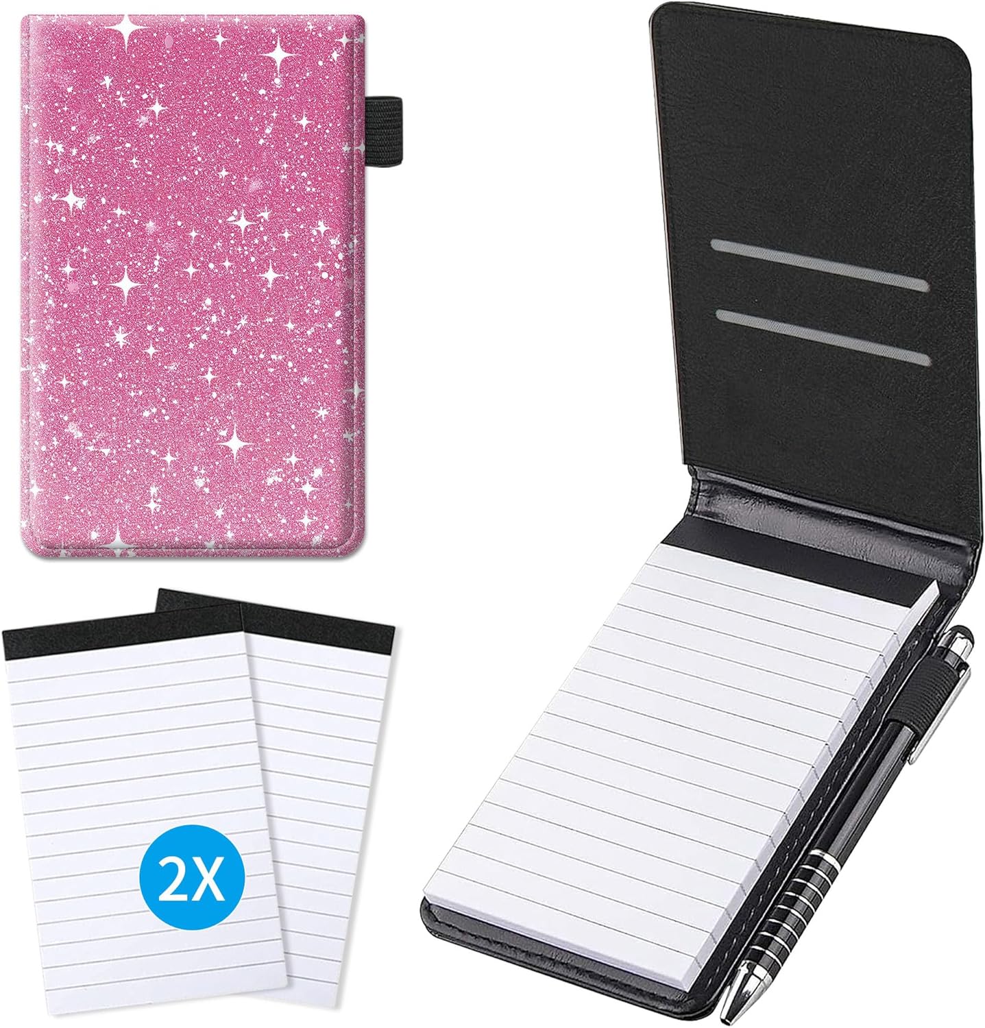 Amazon.com : RYUITHDJP Small Memo Pad Notepad with Bling Theme, Mini ...