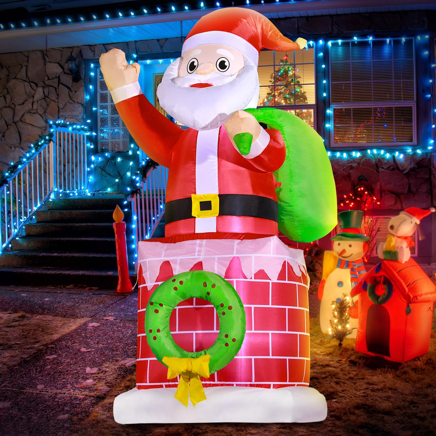 Amazon.com: Christmas Inflatables Outdoor Decoration, 6 FT Chimney ...
