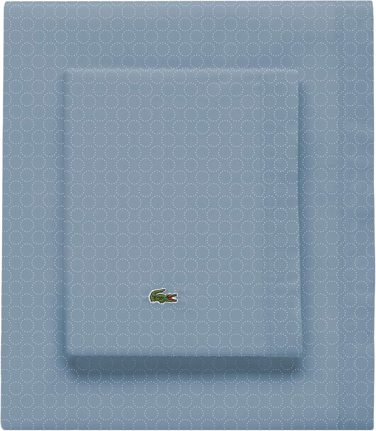 Amazon.com: Lacoste 4-Piece Cotton Sheet Set, Rings, Allure Blue, Queen ...