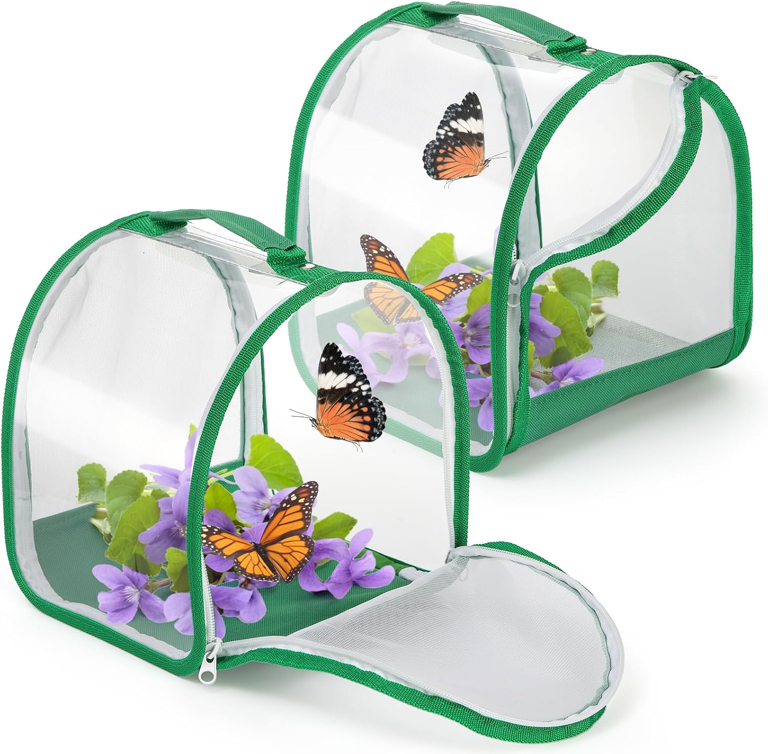 ZOOFOX 2 Pack Monarch Butterfly Habitat, 8" Small Collapsible Insect ...