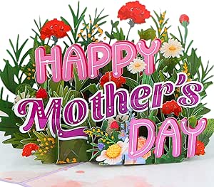 FaCraft 3D Pop Up Mothers Day Card - Happy Mothers Day Flower Pop Up Gift Greeting Card with ...
