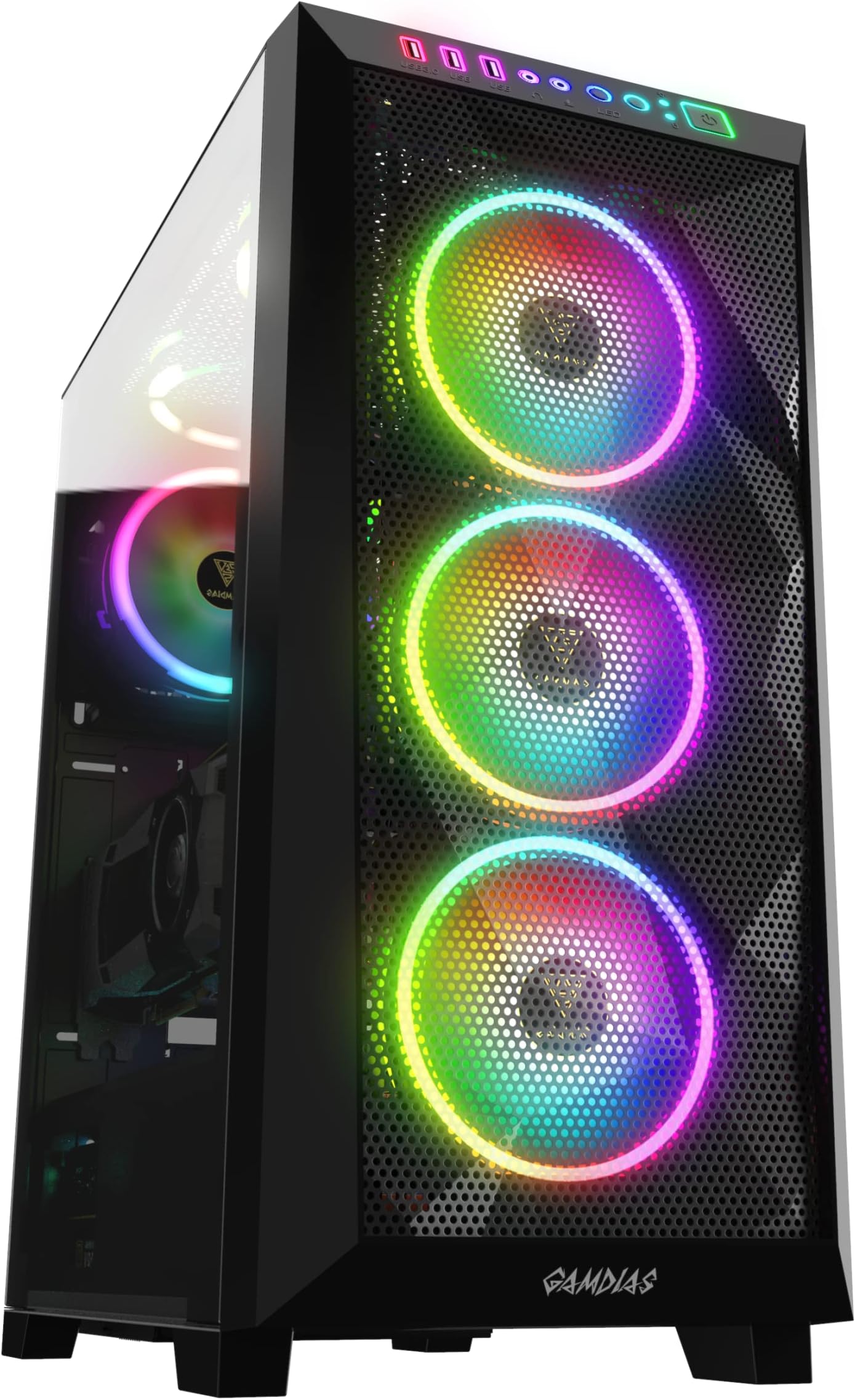 Amazon.com: GAMDIAS ATX Mid Tower Gaming Computer PC Case with Side ...