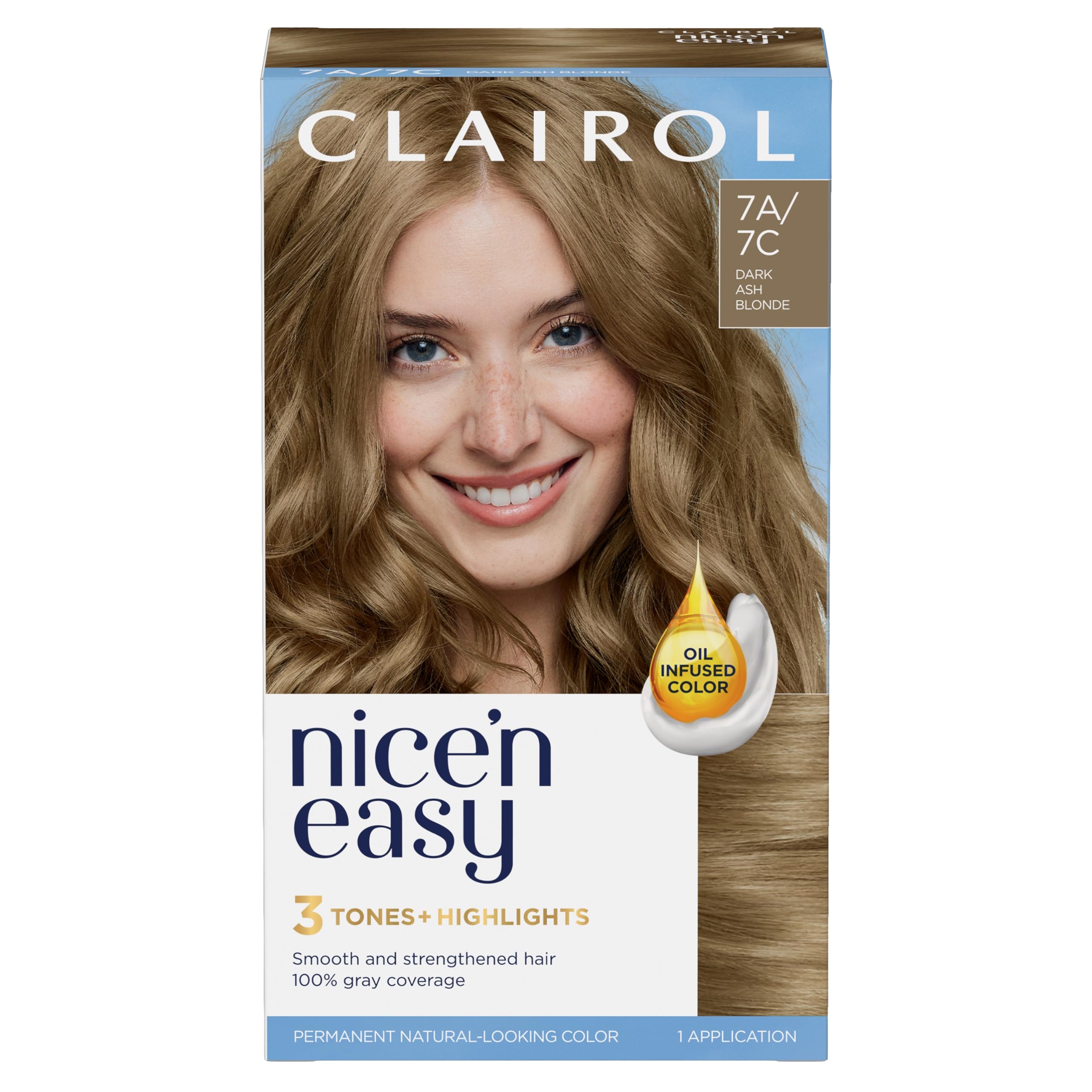 Amazon.com : Clairol Nice'n Easy Permanent Hair Dye, 7C Dark Cool ...